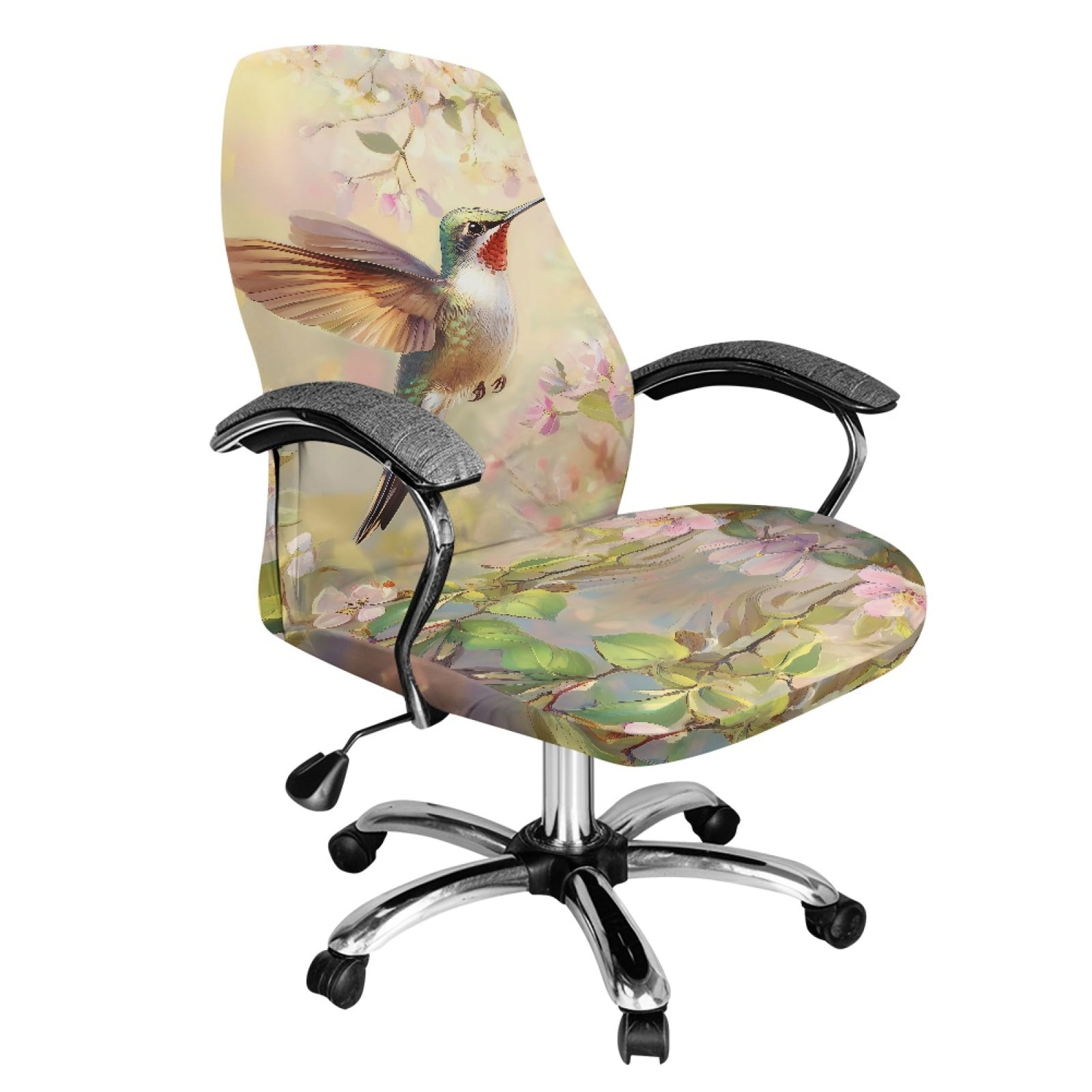 Xoenoiee Hummingbird Flower Print Computer Office Chair Cover ...