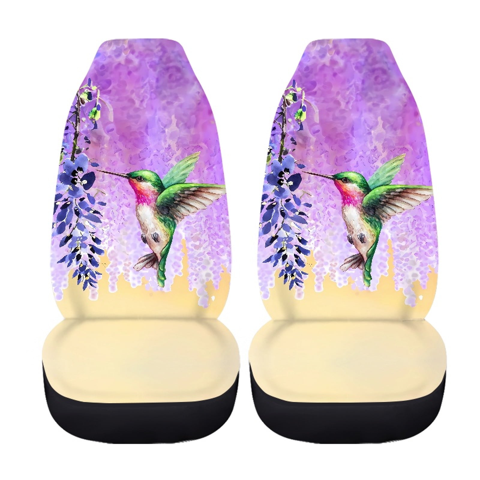 Xoenoiee Hummingbird Pattern 2 Pieces Car Seat Covers Front Seats Only ...