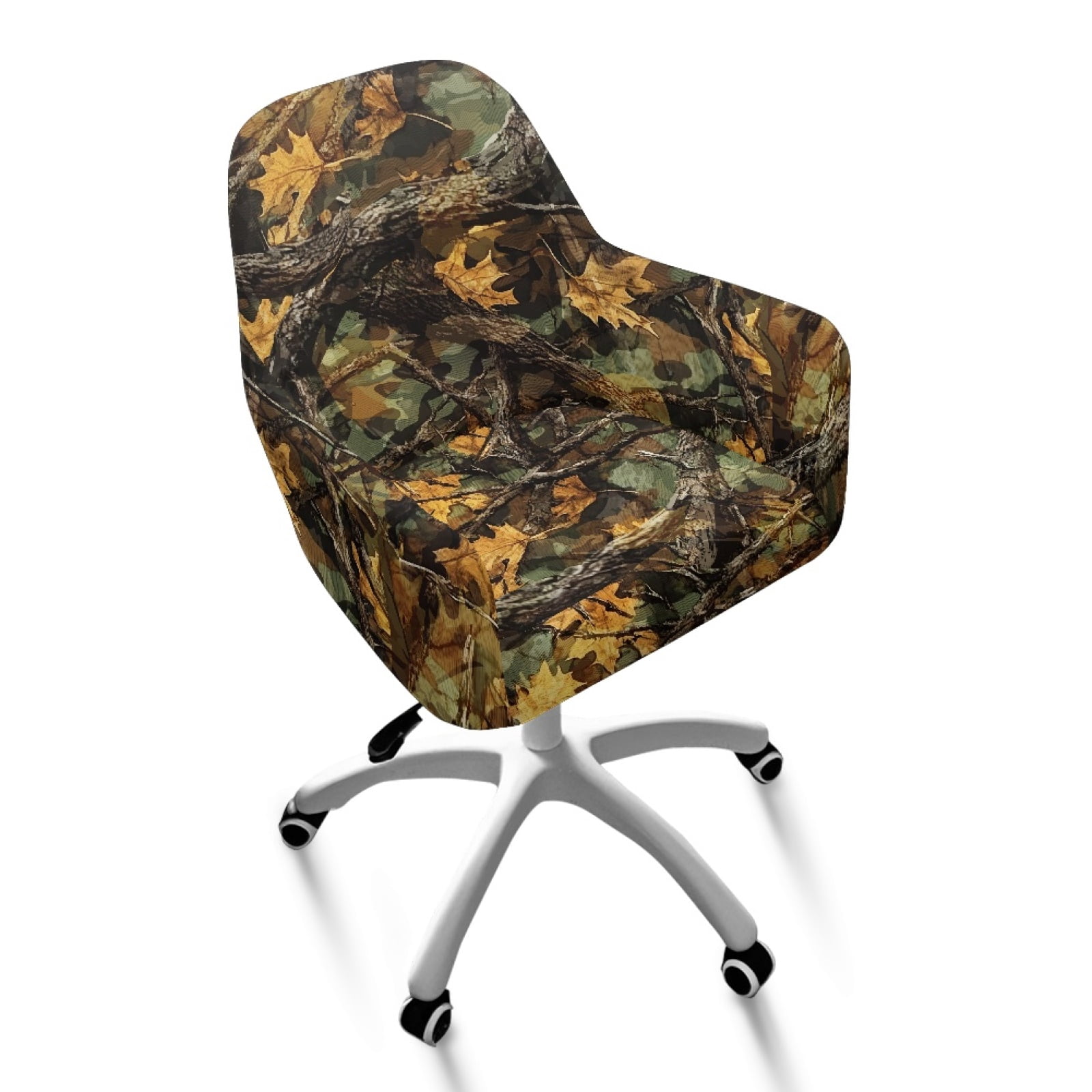 Xoenoiee Hunting Camo Forest Print Stretch Curved Back Chair Cover with ...