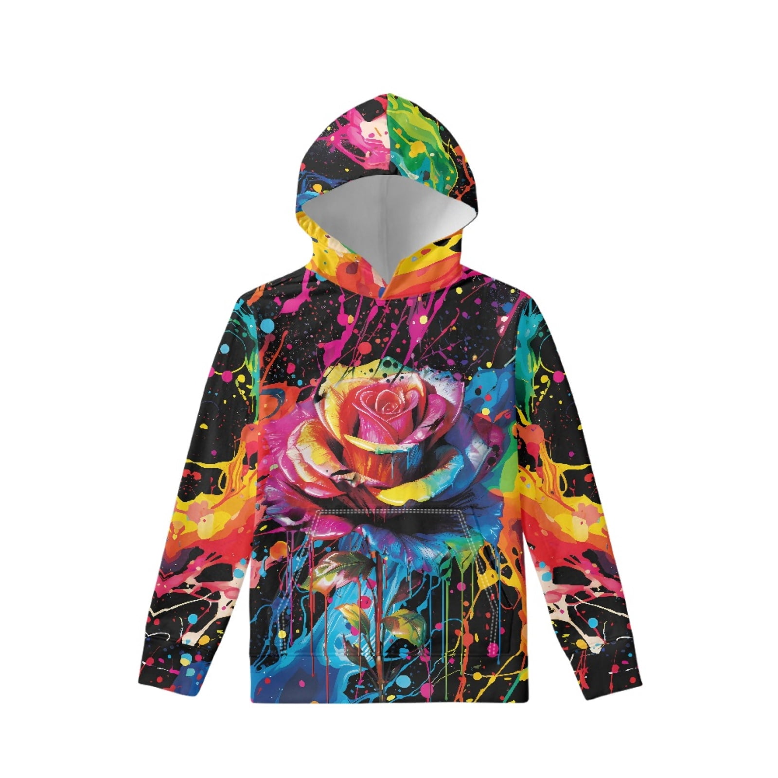 Xoenoiee Kids Hoodies Pullover Sweatshirt Splatter Watercolor Rose ...