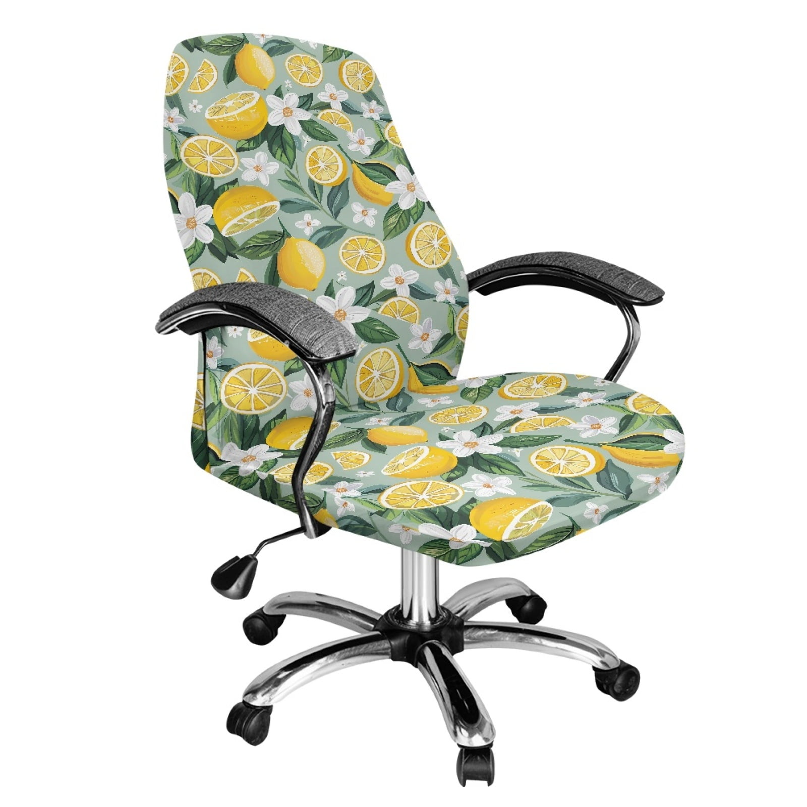 Xoenoiee Lemon Plumeria Print Office Chair Cover, Stretchable Desk ...