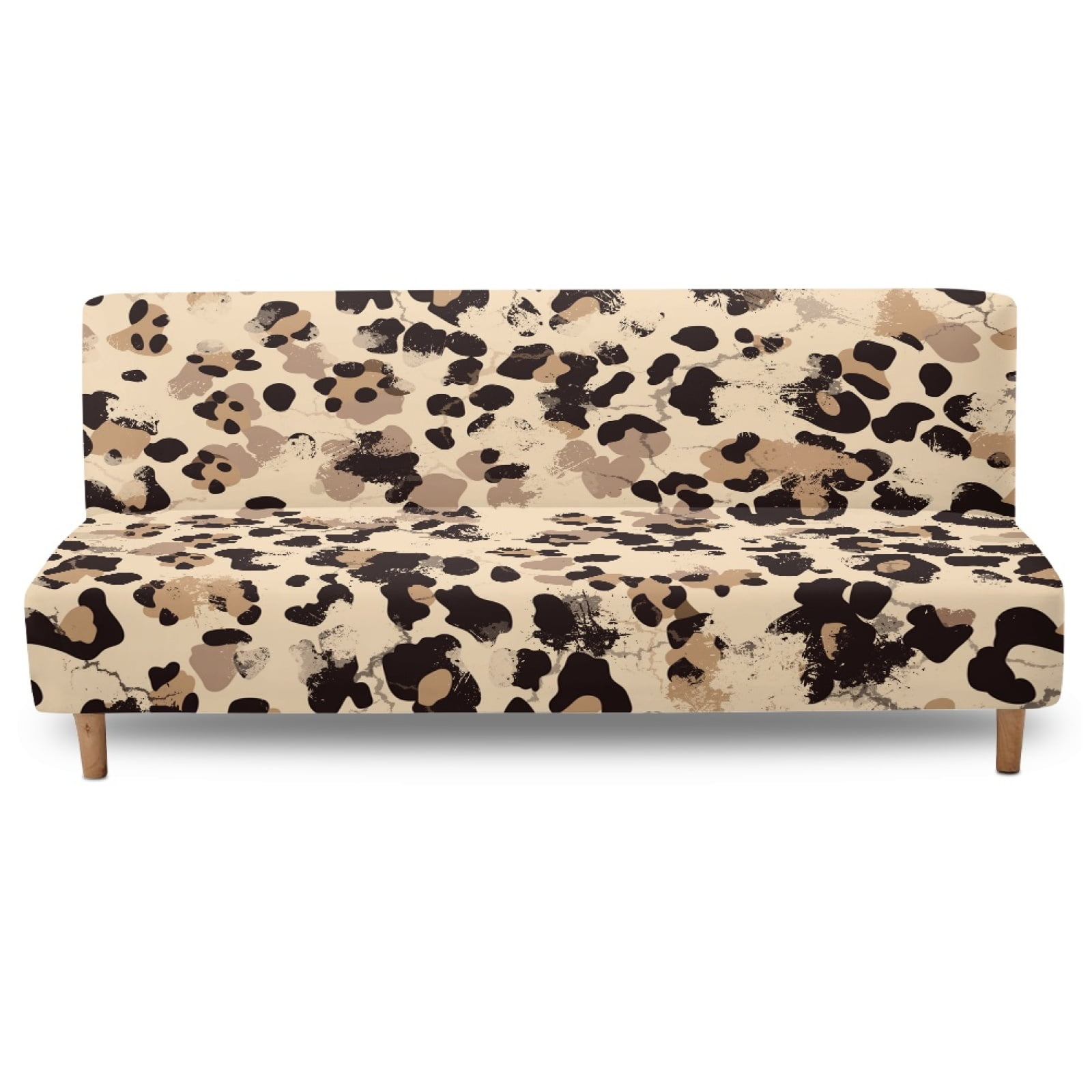 Xoenoiee Leopard Paint Splatter Print Futon Cover Stretch Sofa Bed ...