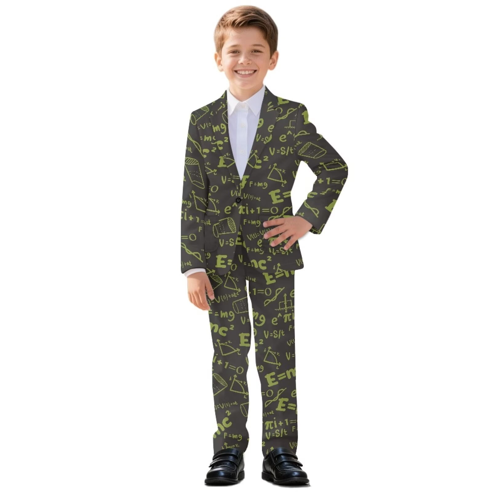 Xoenoiee Math Formula Print Suit for Boys Formal Wedding Dress Kids Boy ...