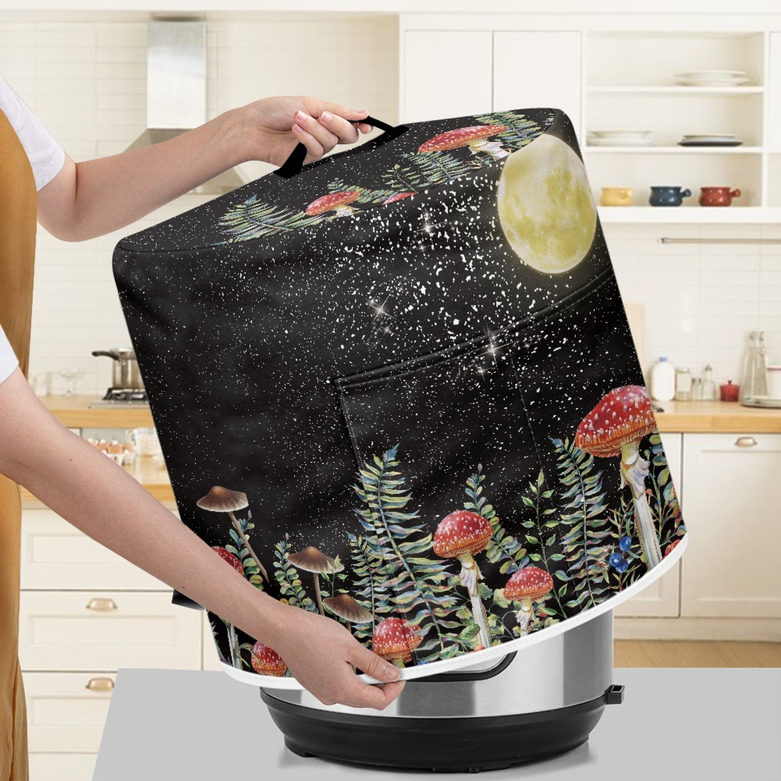 Xoenoiee Moon Night Mushroom Print Kitchen Appliance Dust Cover for ...