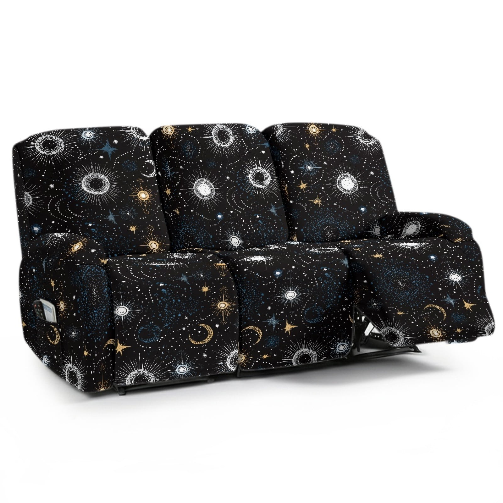 Xoenoiee Moon Star Print 8 Pieces Jacquard Recliner Slipcovers Soft ...