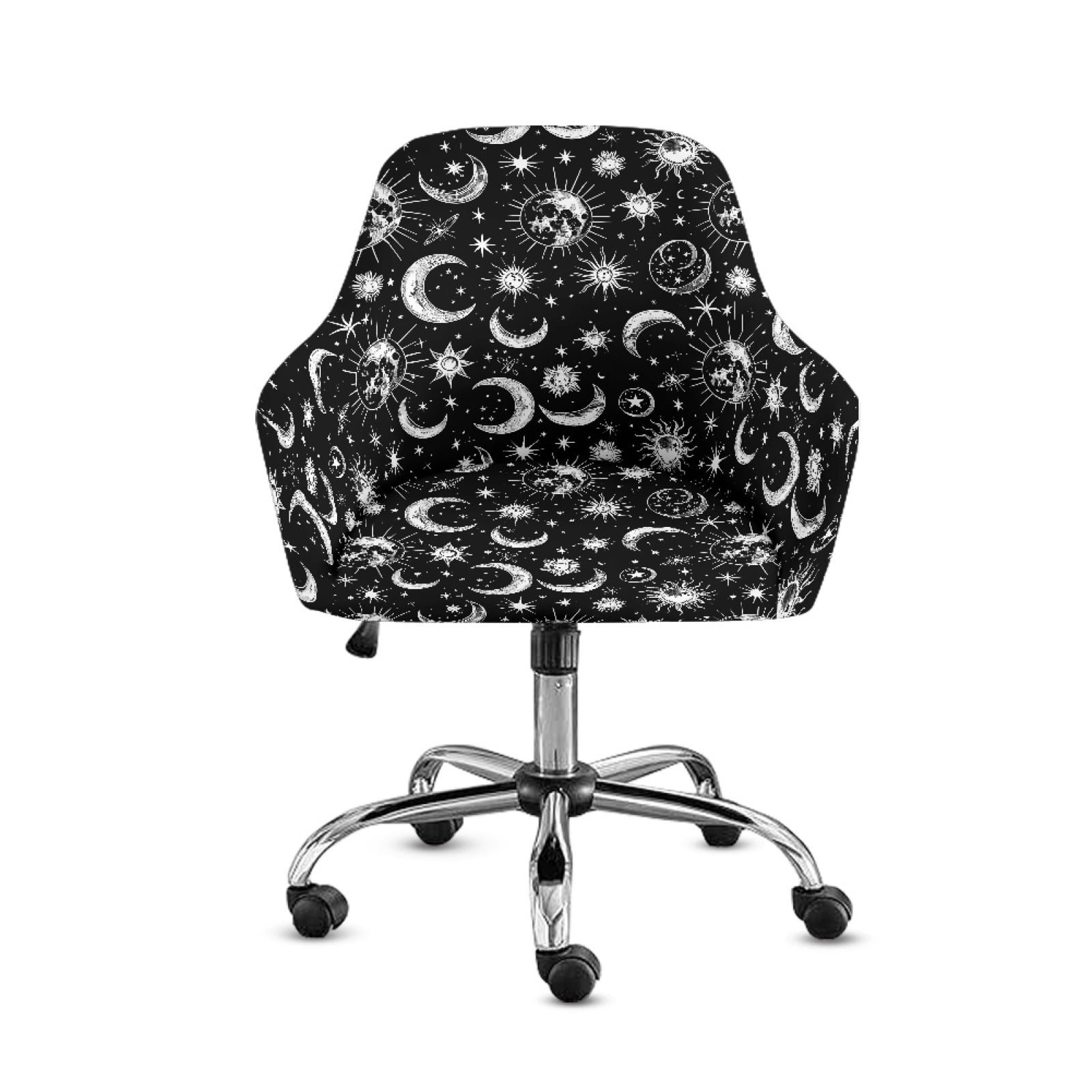 Xoenoiee Moon Star Print Stretch Curved Back Dining Chair Covers with ...