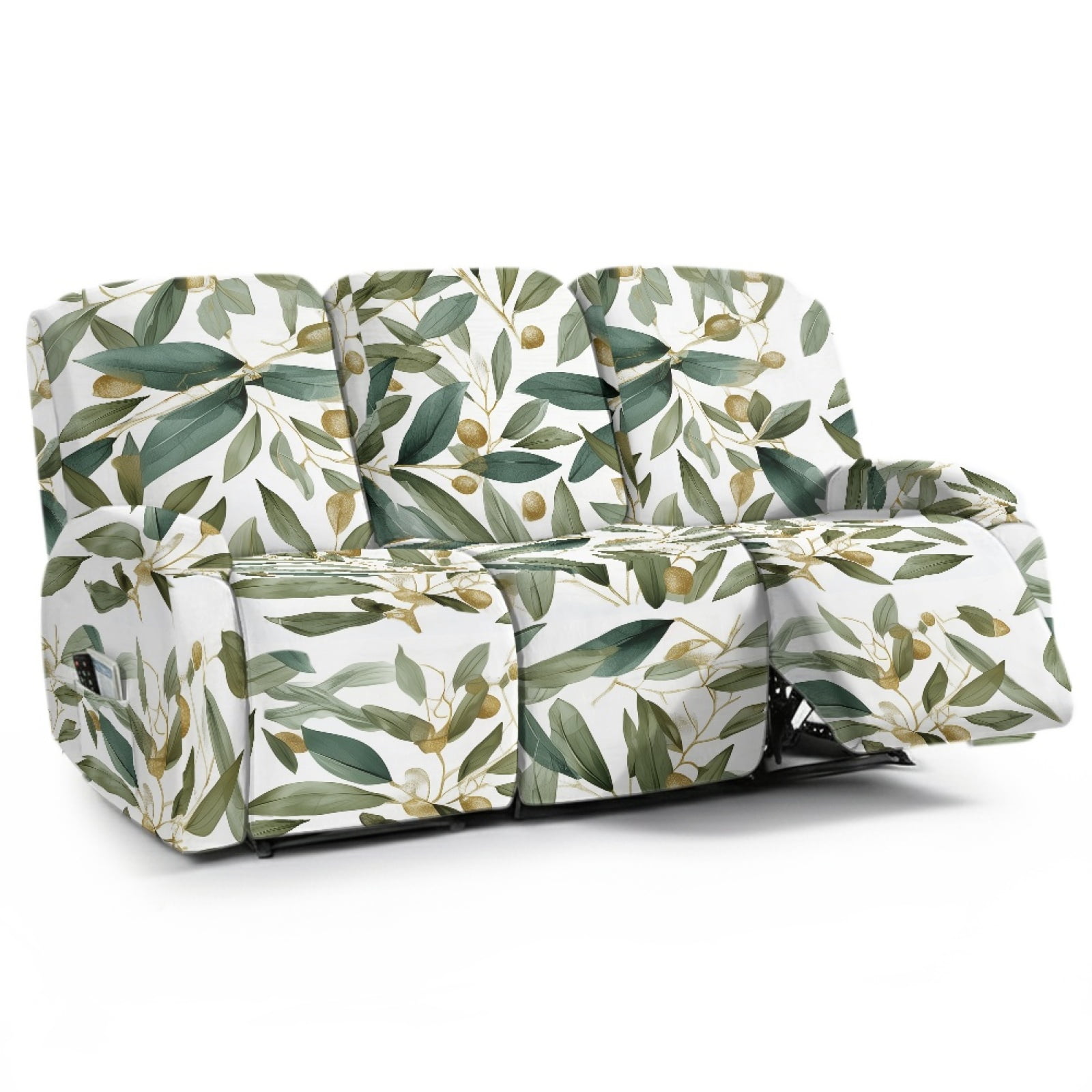 Xoenoiee Olive Branch Leaves Pattern Recliner Covers, Stretch Reclining ...