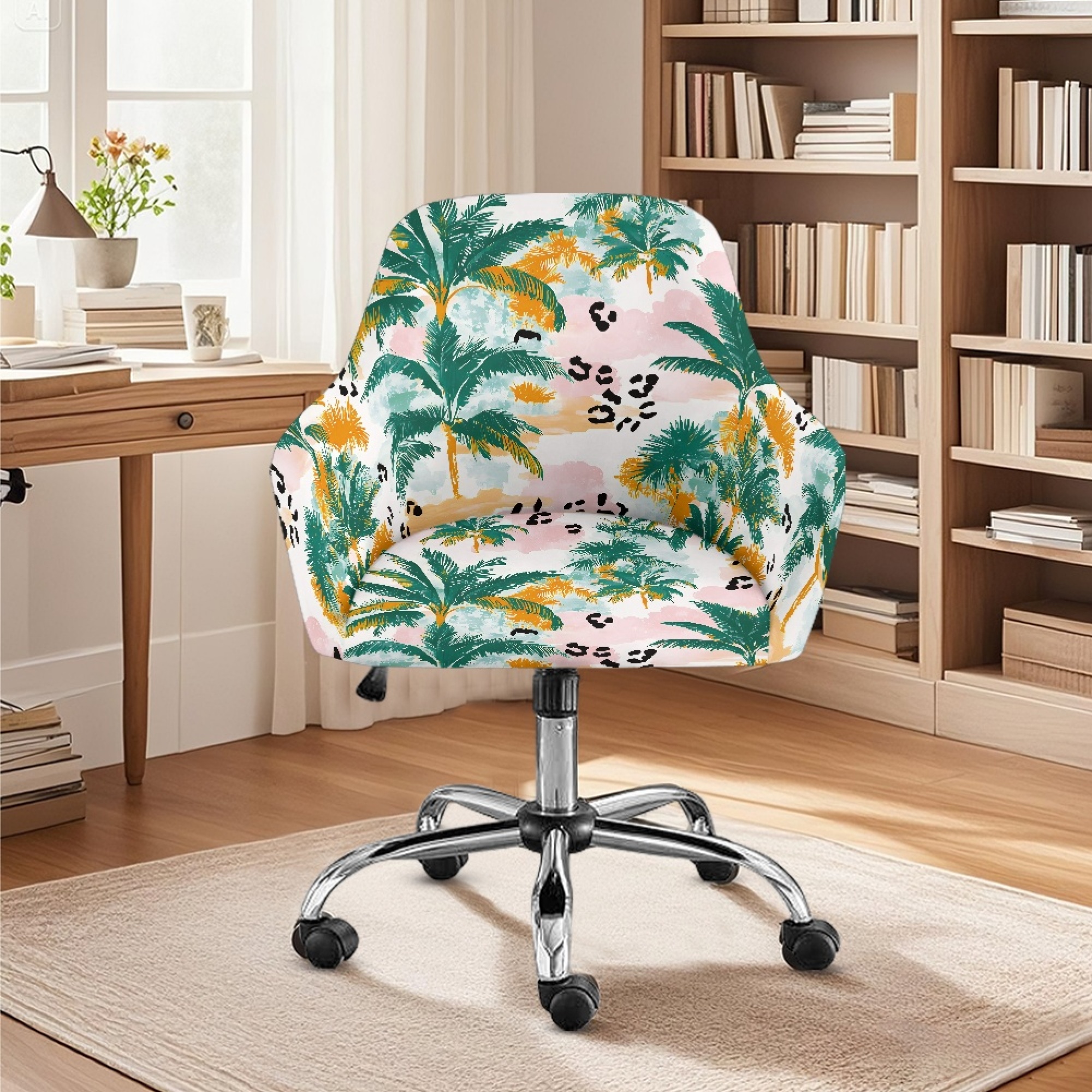 Xoenoiee Palm Trees Leopard Pattern Office Chair Covers Computer ...