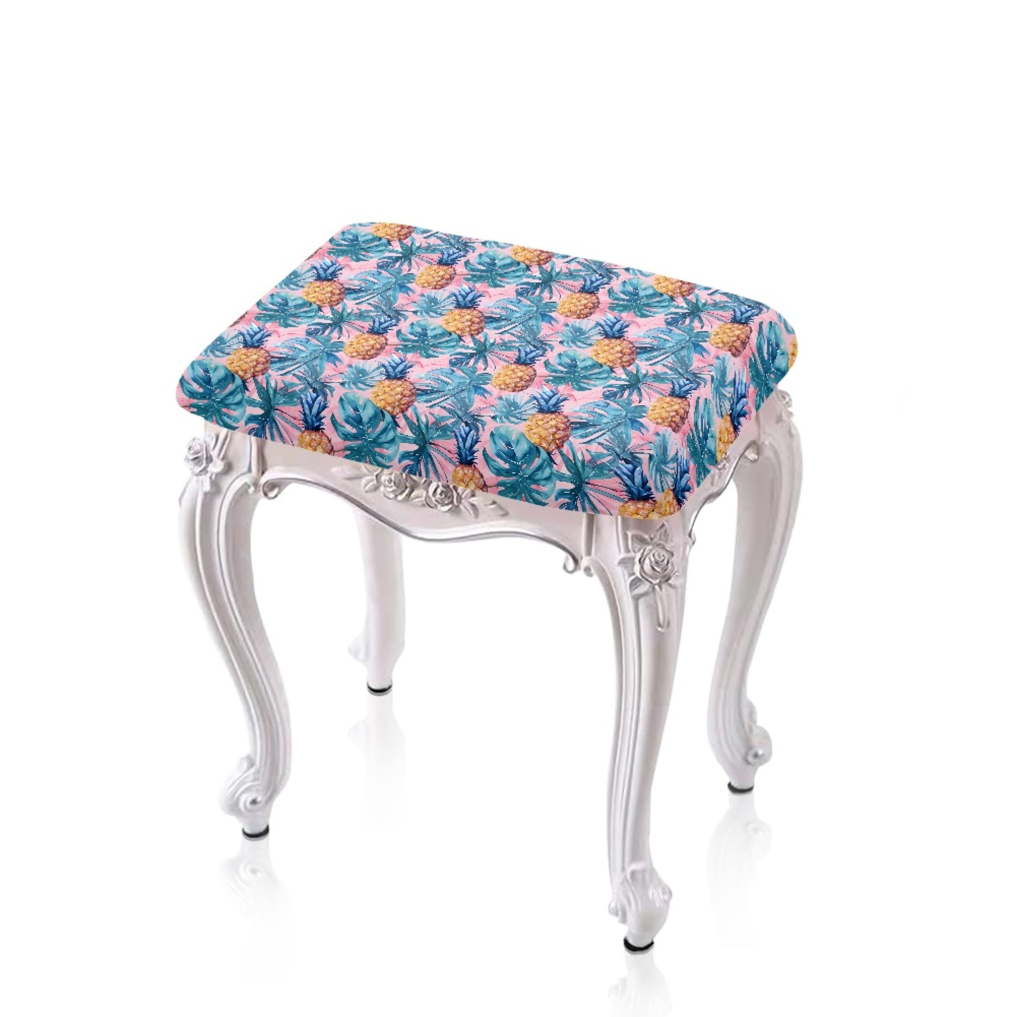 Xoenoiee Pineapple Palm Leaf Print Stool Covers Rectangle, Stretch ...