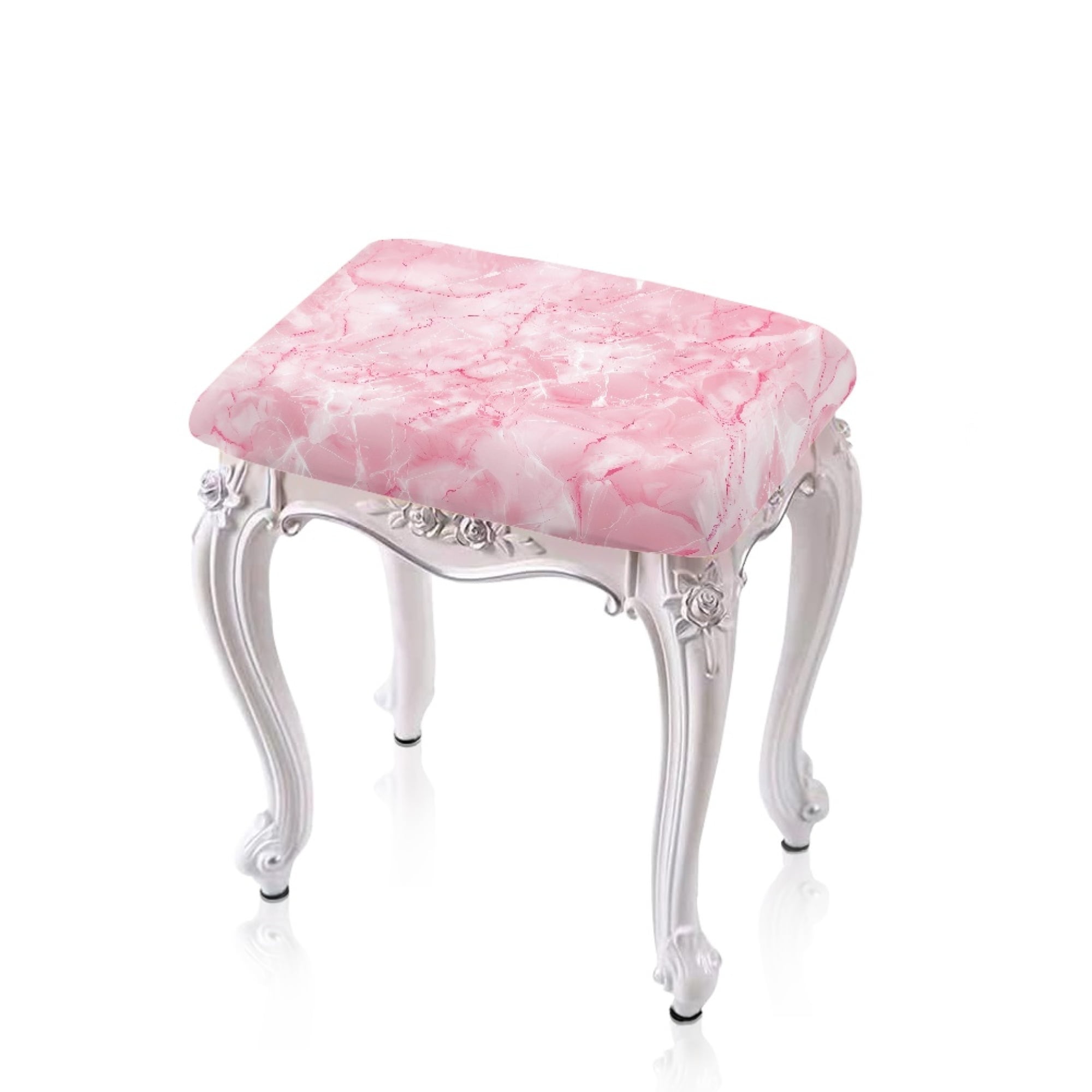Xoenoiee Pink Marble Print Stool Covers Rectangular Counter Saddle Seat ...