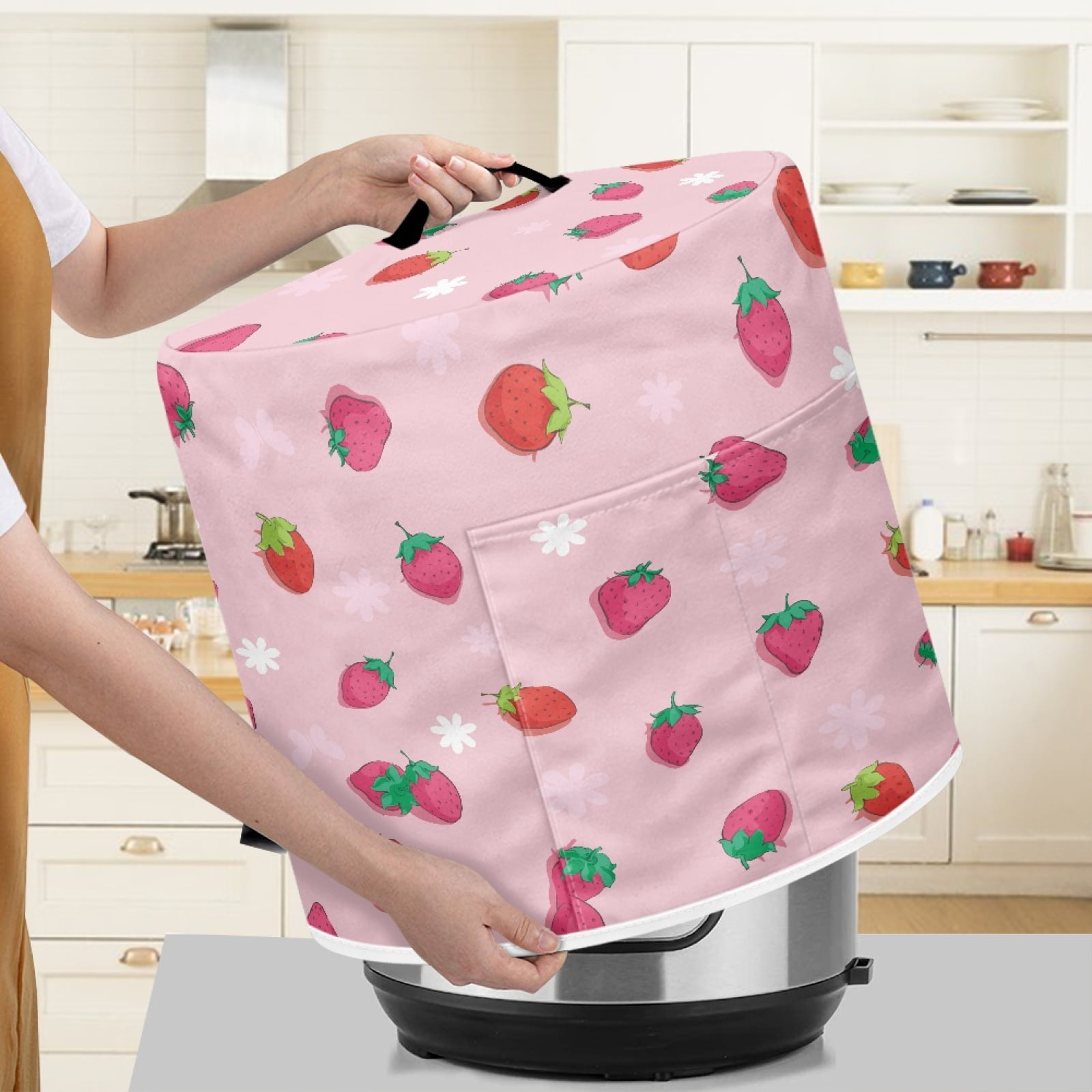 Xoenoiee Pink Strawberry Print Kitchen Appliance Dust Cover for ...