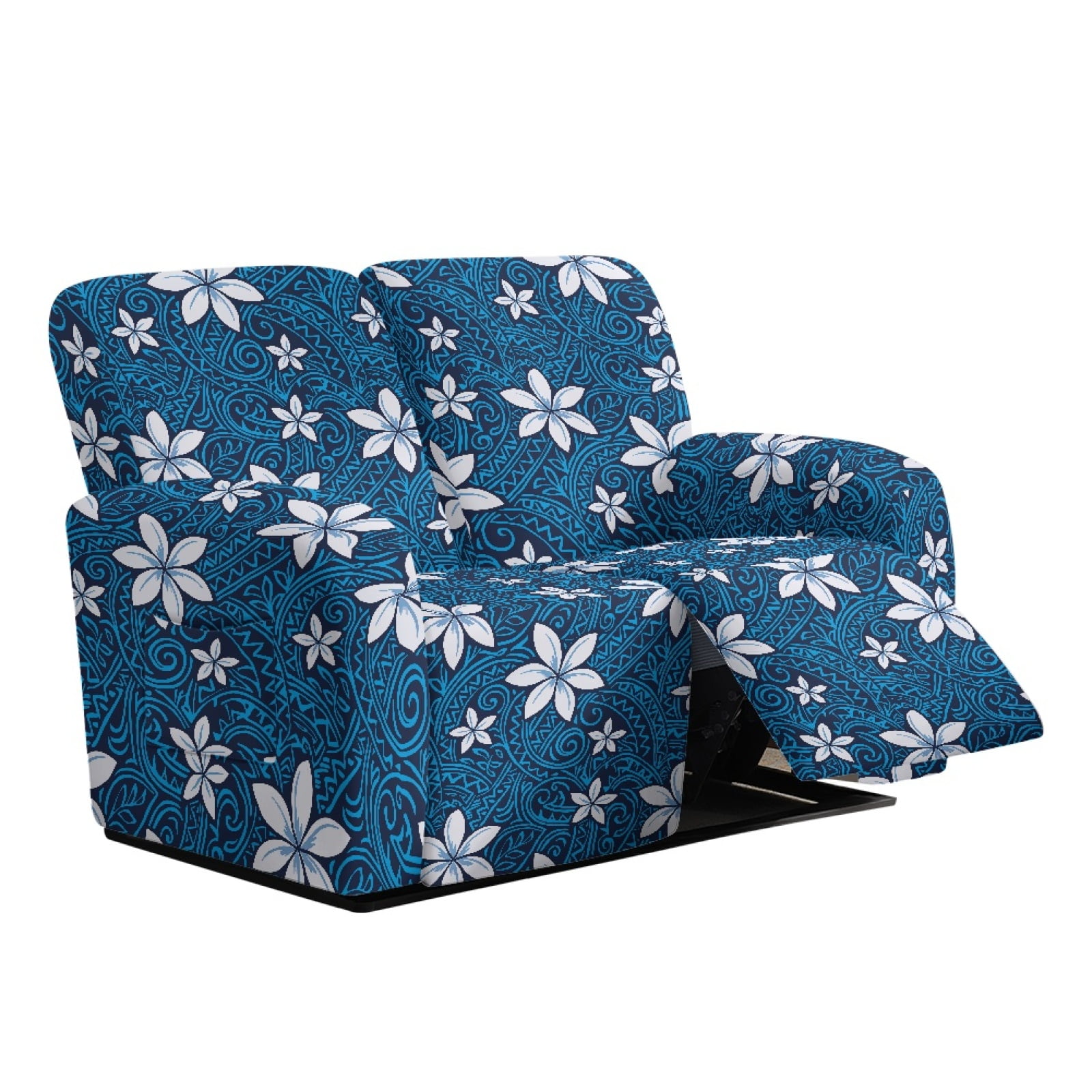 Xoenoiee Polynesian Plumeria Print 6 Pieces Recliner Loveseat Covers ...
