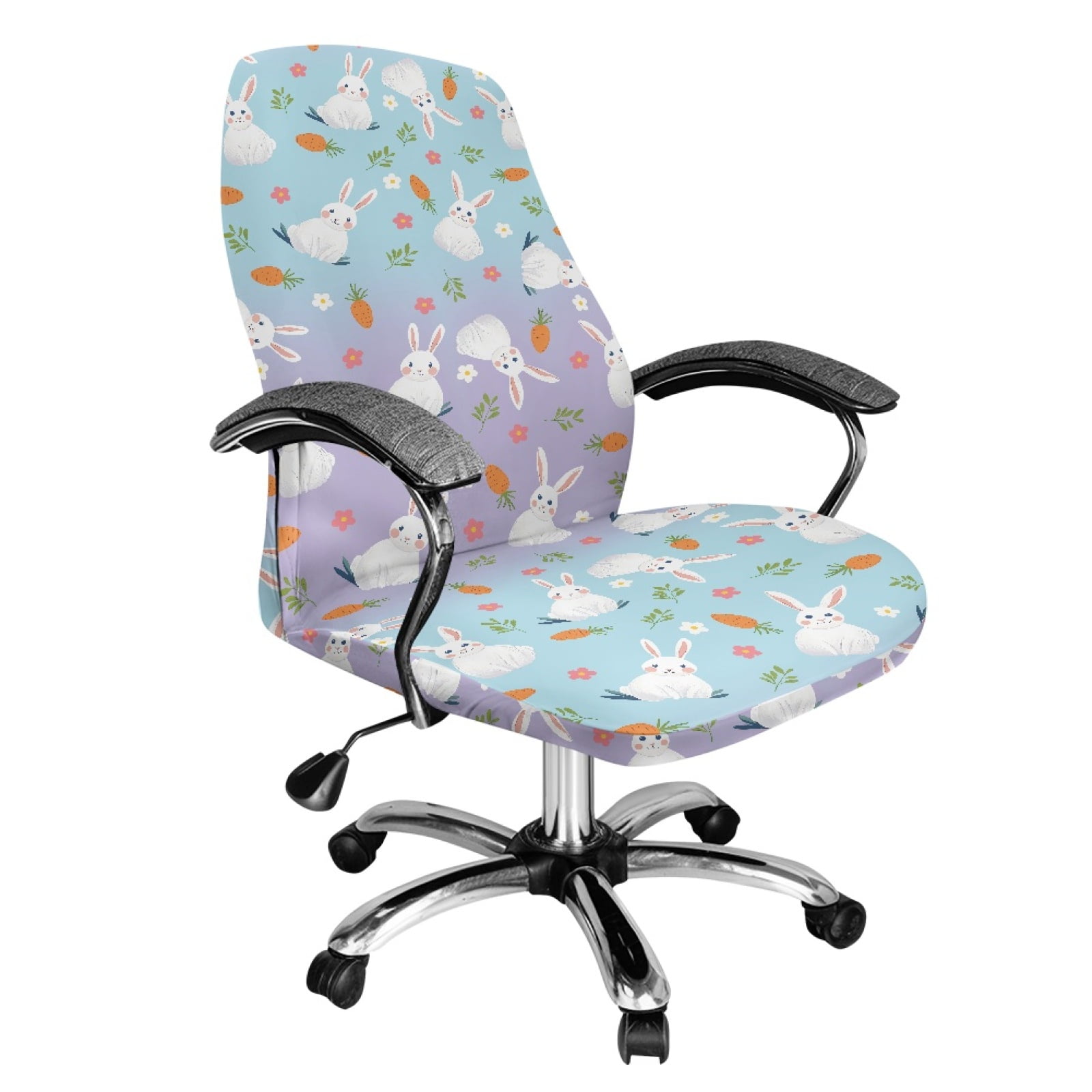 Xoenoiee Rabbit Carrot Flower Pattern Office Chair Cover Removable ...