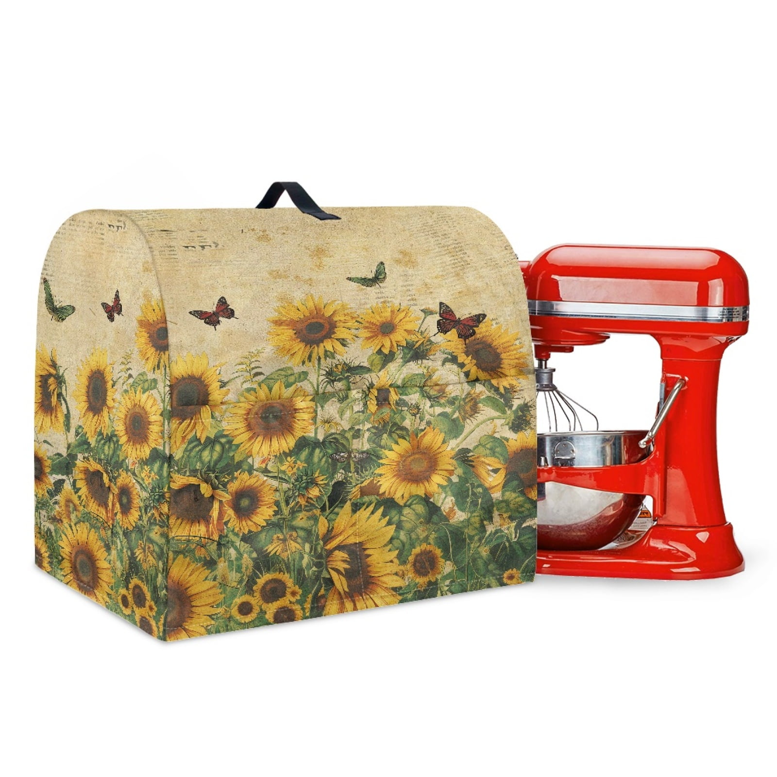 Xoenoiee Retro Sunflower Butterfly Print Mixer Cover for Kitchen Aid ...