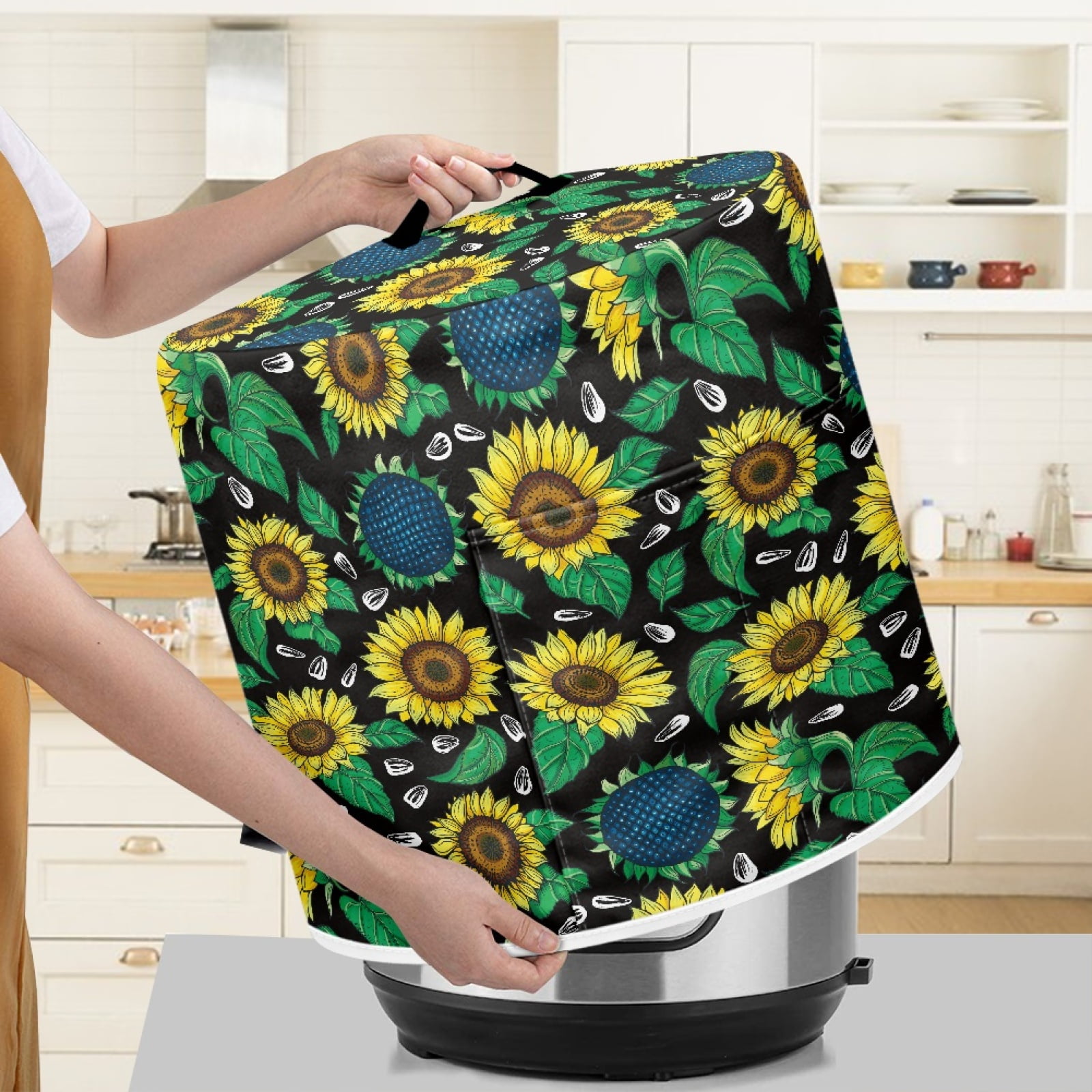 Xoenoiee Retro Sunflower Seed Print Kitchen Appliance Dust Cover for ...