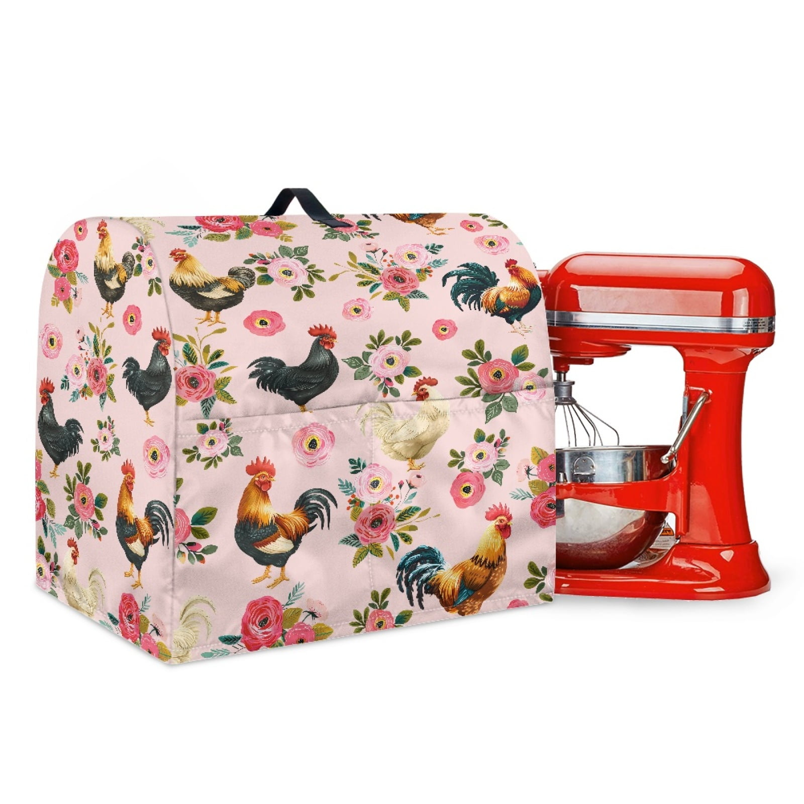 Xoenoiee Rooster Chicken Flower Print Kitchen Aid Mixer Cover for Stand ...