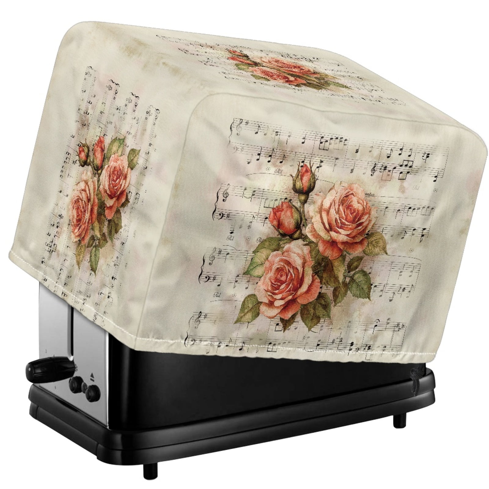 Xoenoiee Rose Music Note Print Toaster Cover 4 Slice Wide Slot ...
