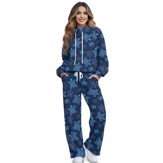 Xoenoiee Sea Turtle Print 2 Piece Sets for Women Fall 2026 Sweatsuits ...