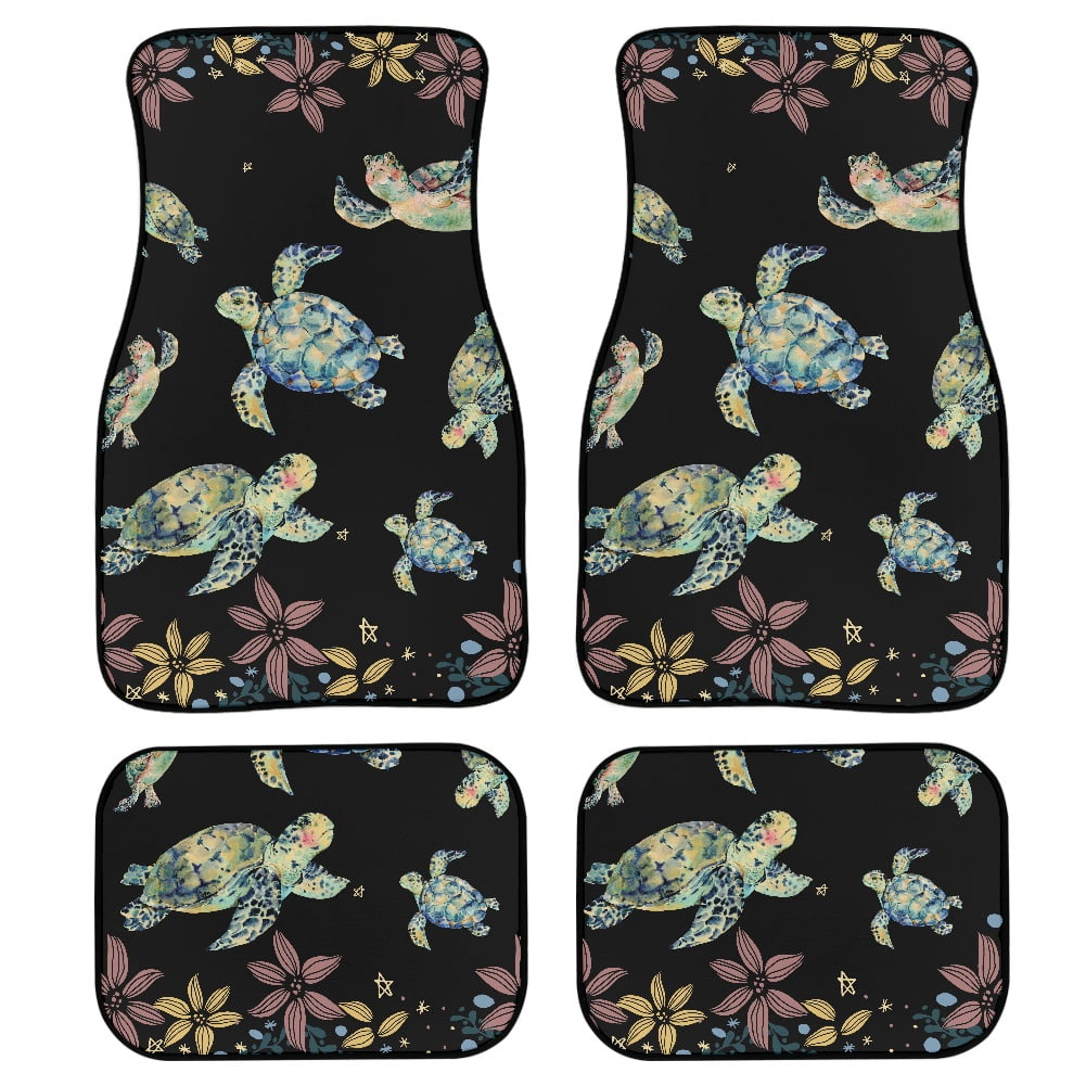 Xoenoiee Sea Turtle Print 4 Pieces Full Set Auto Carpet Car Floor Mats ...