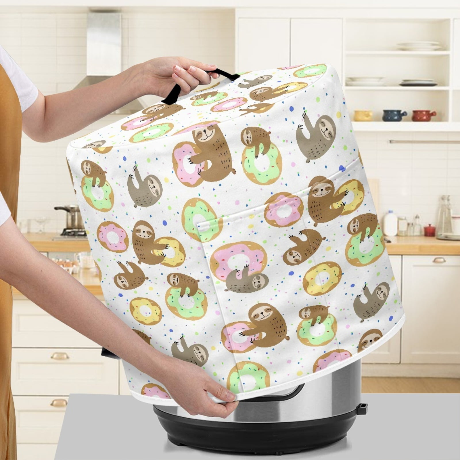 Xoenoiee Sloth and Donut Pattern Pressure Cooker Cover for 8 qt Instant ...