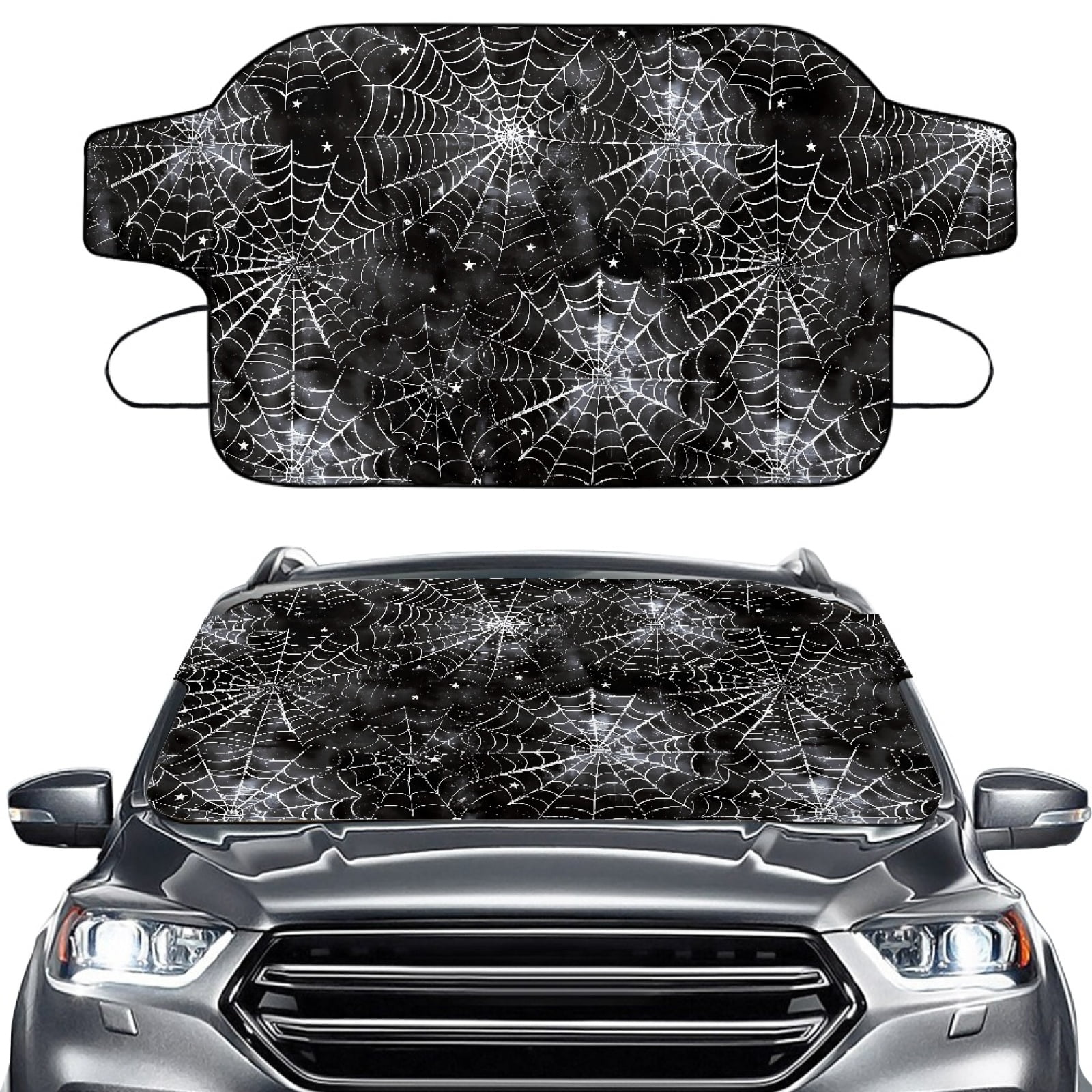 Xoenoiee Spider Web Print Windshield Cover for Ice and Snow, Waterproof ...