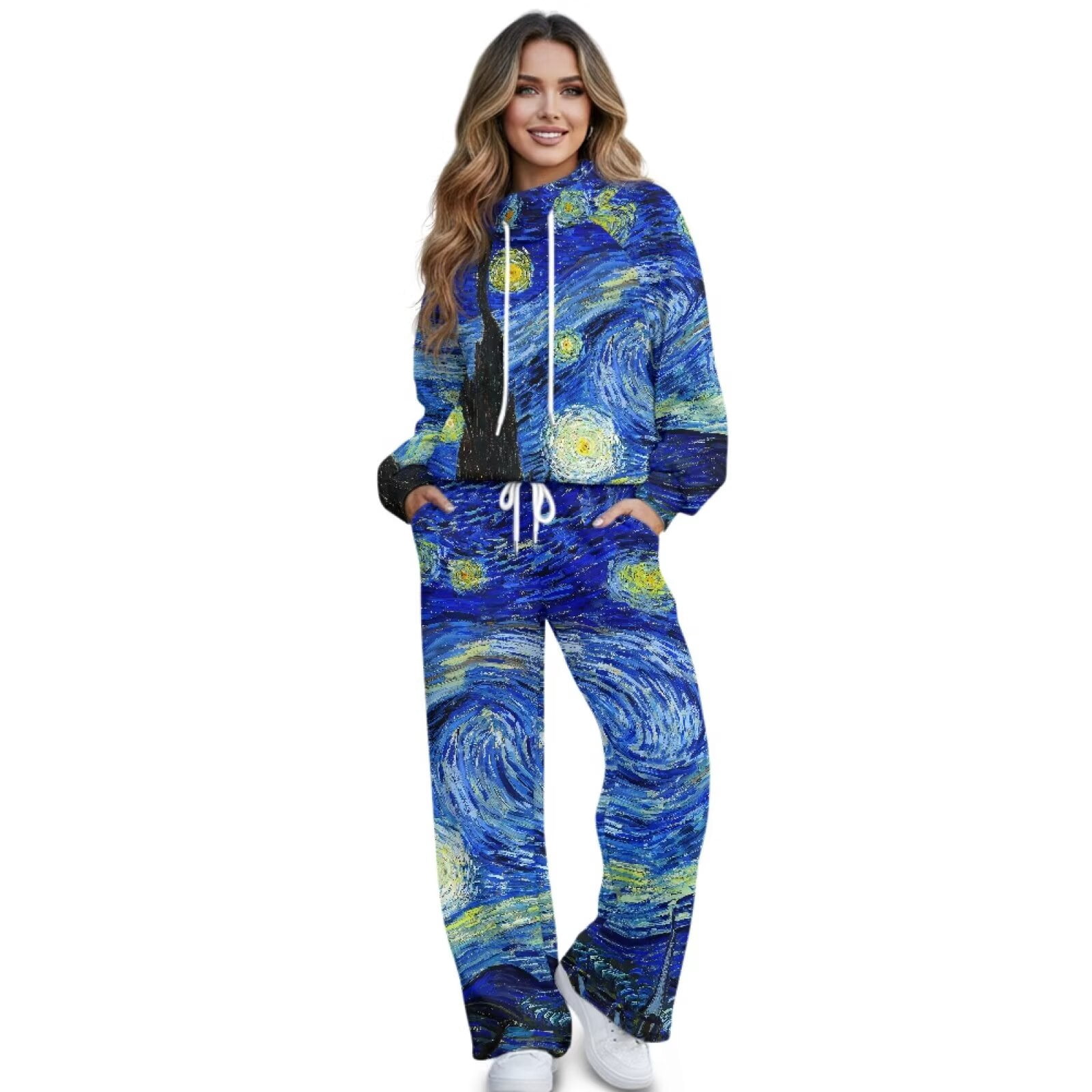 Xoenoiee Starry Night Print Women 2 Piece Outfits 2026 Fall Fashion ...