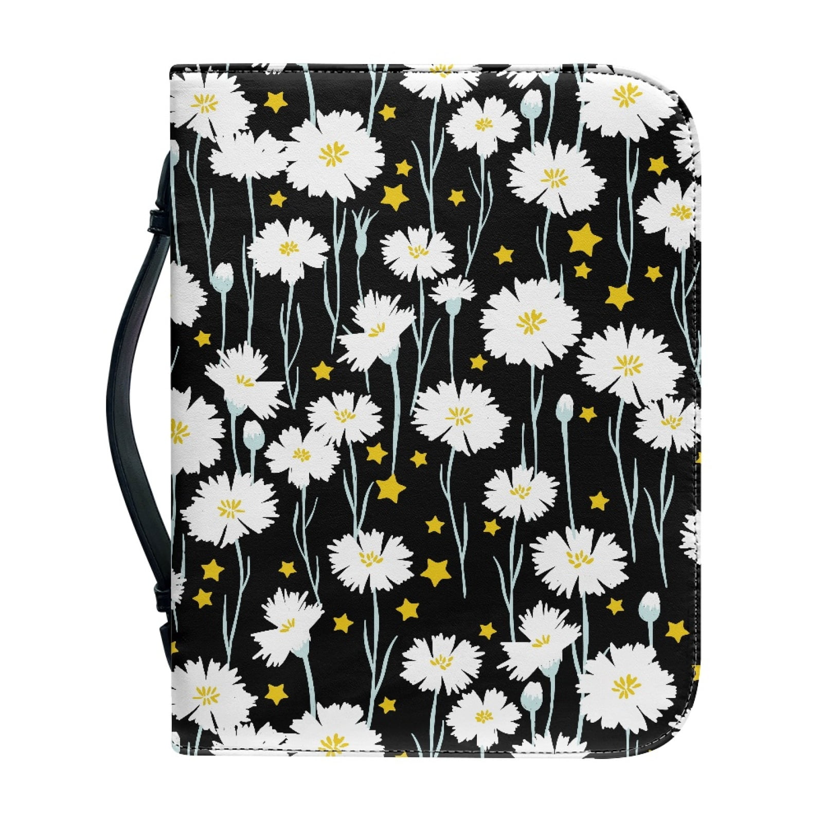 Xoenoiee Stars Daisy Floral Print Bible Case Bible Cover Faux Leather ...