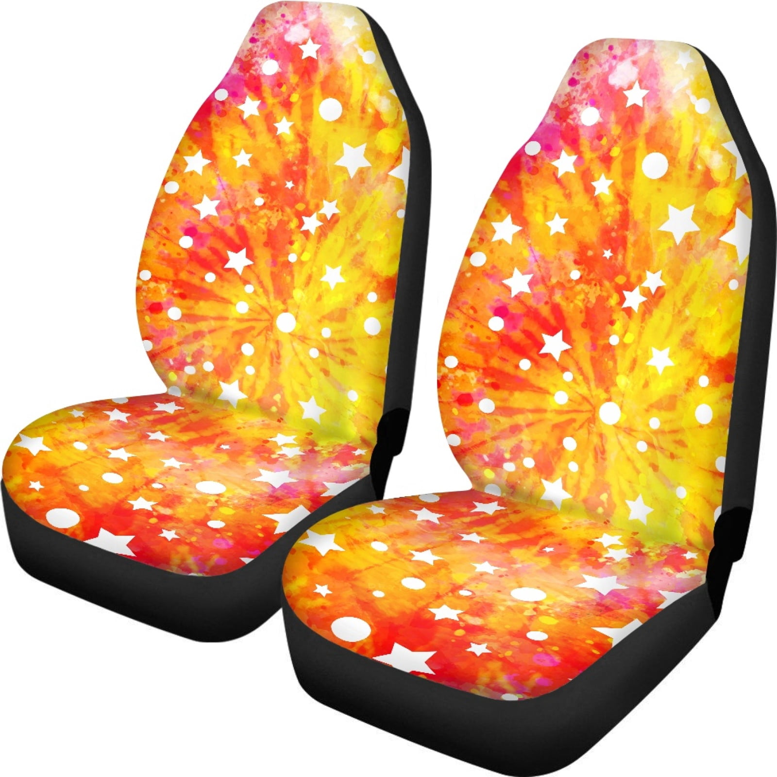 Xoenoiee Stars Dots Tie-dye Print Front Car Seat Cover High Back ...