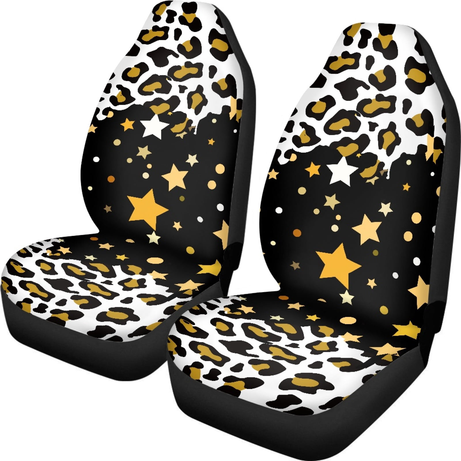 Xoenoiee Stars Leopard Print Car Seat Covers Vehicle Seat Protector Car ...