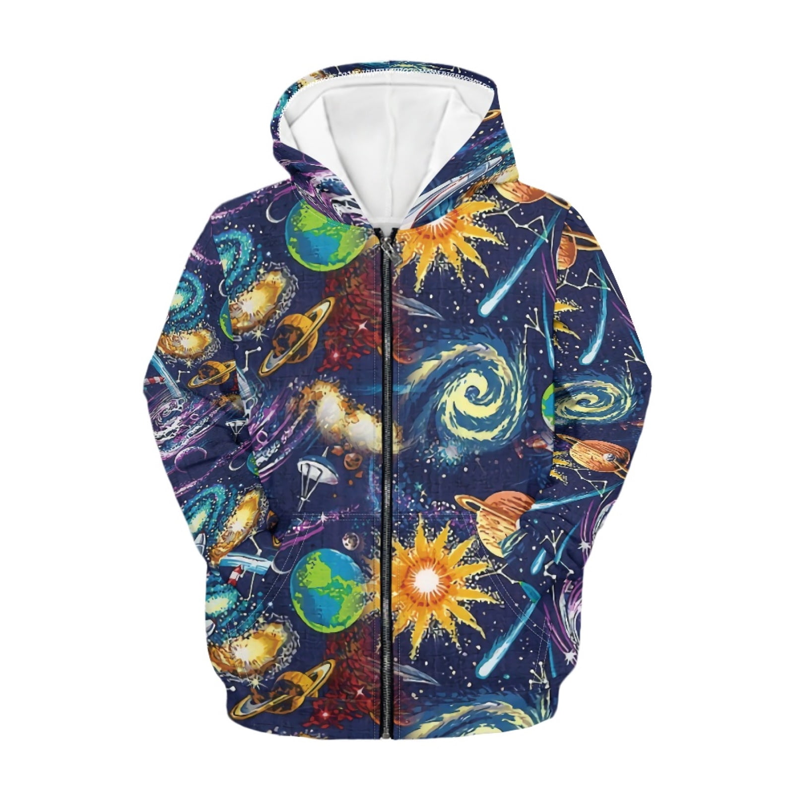 Xoenoiee Sun Earth Galaxy Print Trendy Clothes for Teen Girls Boys Zip ...