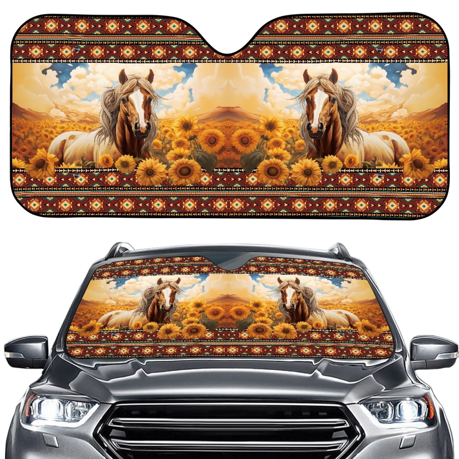 Xoenoiee Sun Visor Car Interior Shield Front Windshield with Suction ...