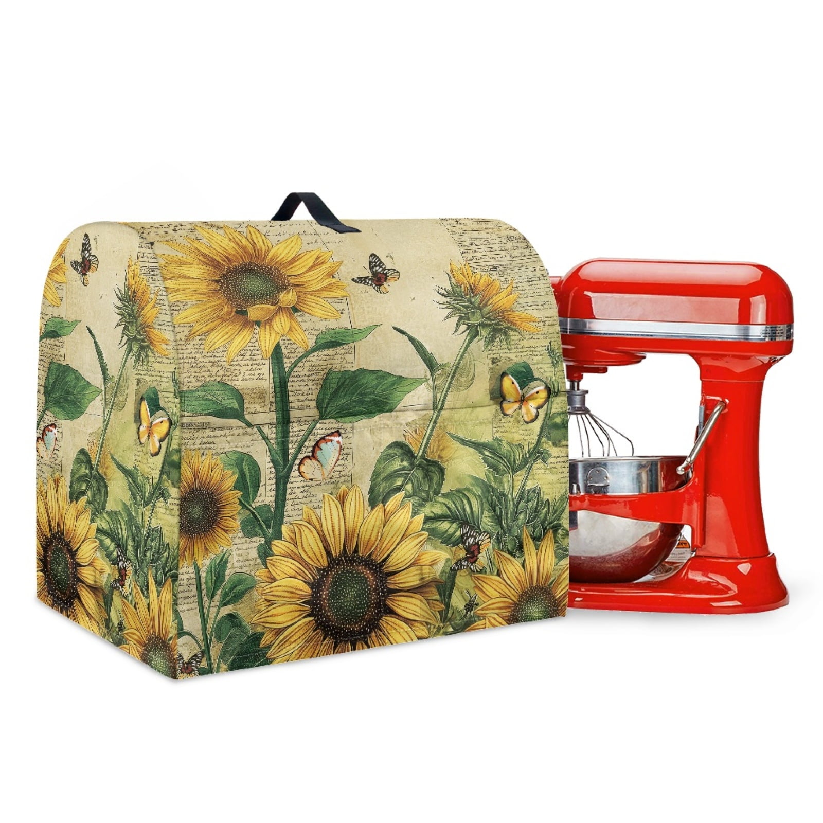 Xoenoiee Sunflower Butterfly Letter Print Mixer Cover with Handle for ...