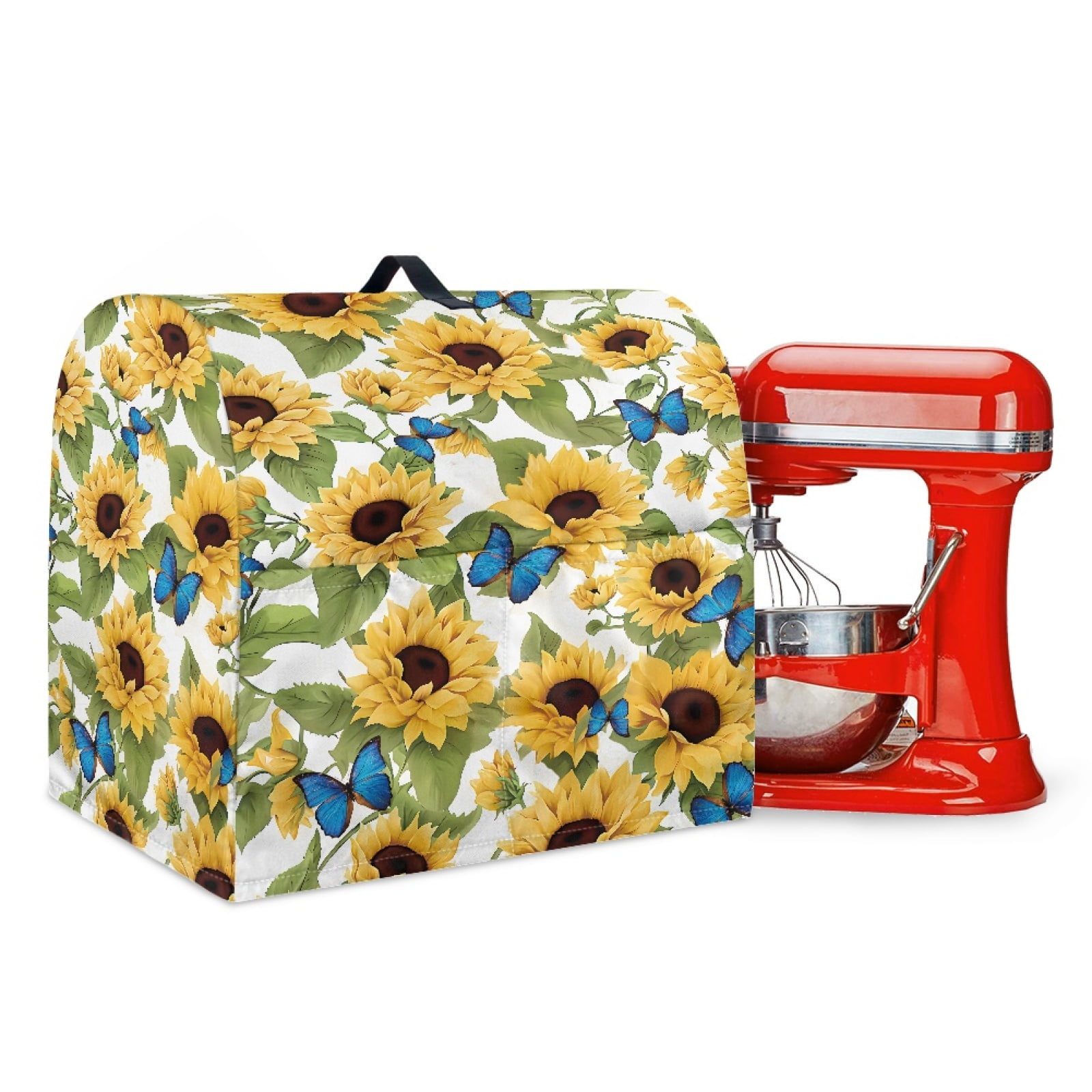 Xoenoiee Sunflower Butterfly Print Mixer Cover with Handle for Kitchen ...