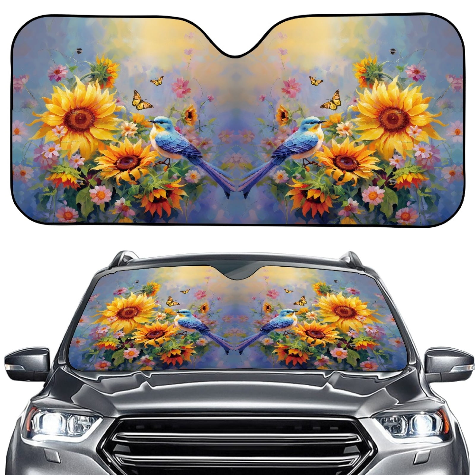 Xoenoiee Sunshade for Car Windshield Sun Visor Vehicle Interior Sun ...