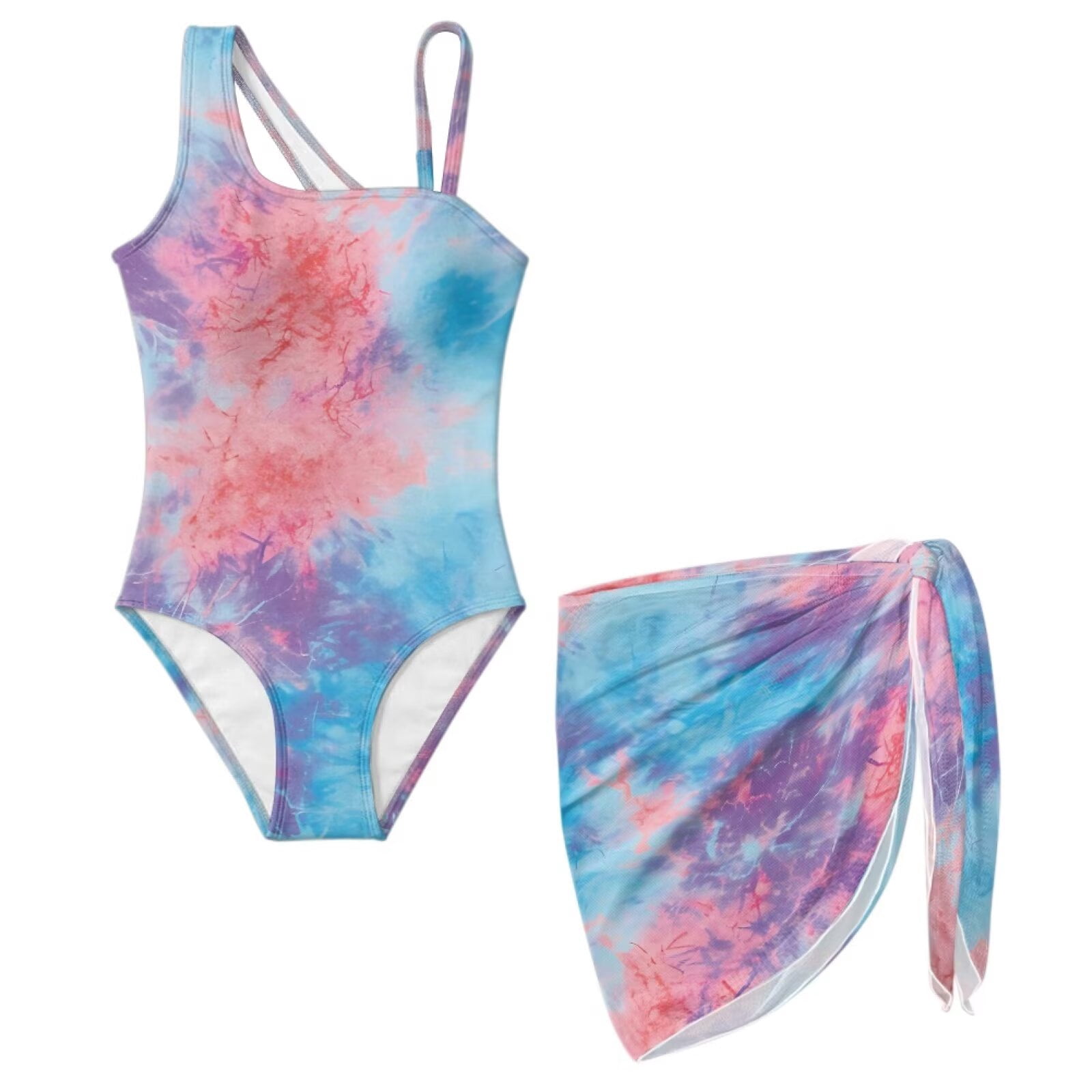 Xoenoiee Tie Dye Pattern Girls Swimsuit One Piece Bathing Suit with ...
