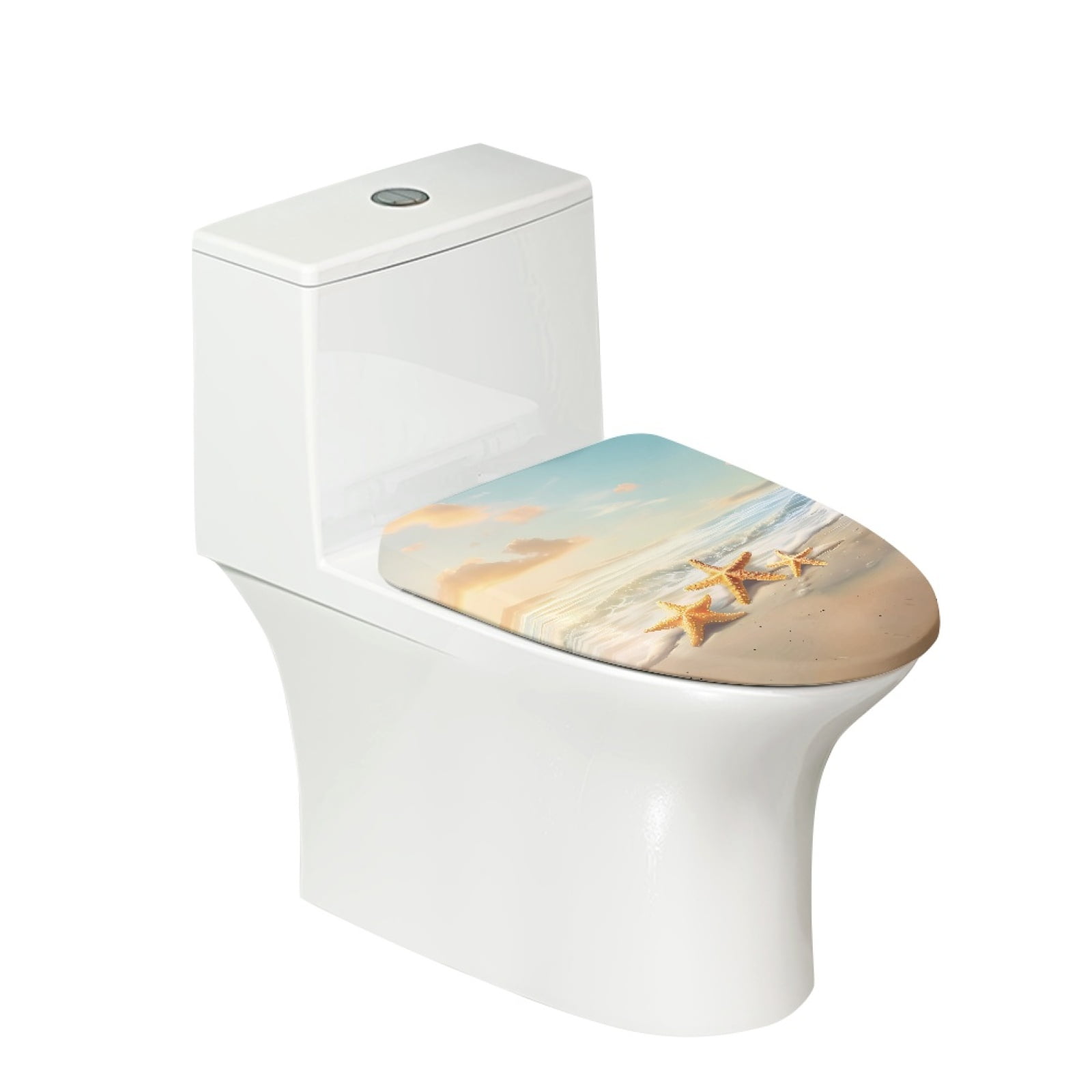 Xoenoiee Toilet Lid Cover Breathable Soft Stretch Fabric Toilet Decor ...