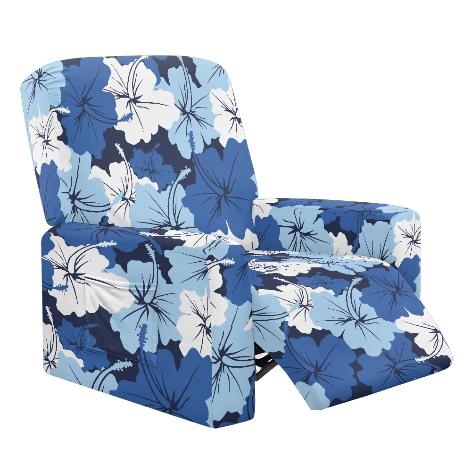 Xoenoiee Tropical Hibiscus Flower Pattern Recliner Chair Covers Heavy ...