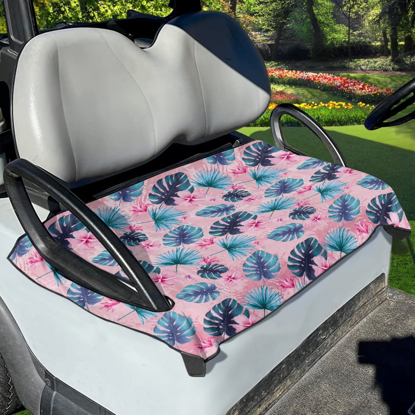Xoenoiee Tropical Leaves Pink Floral Pattern Golf Cart Accessories ...