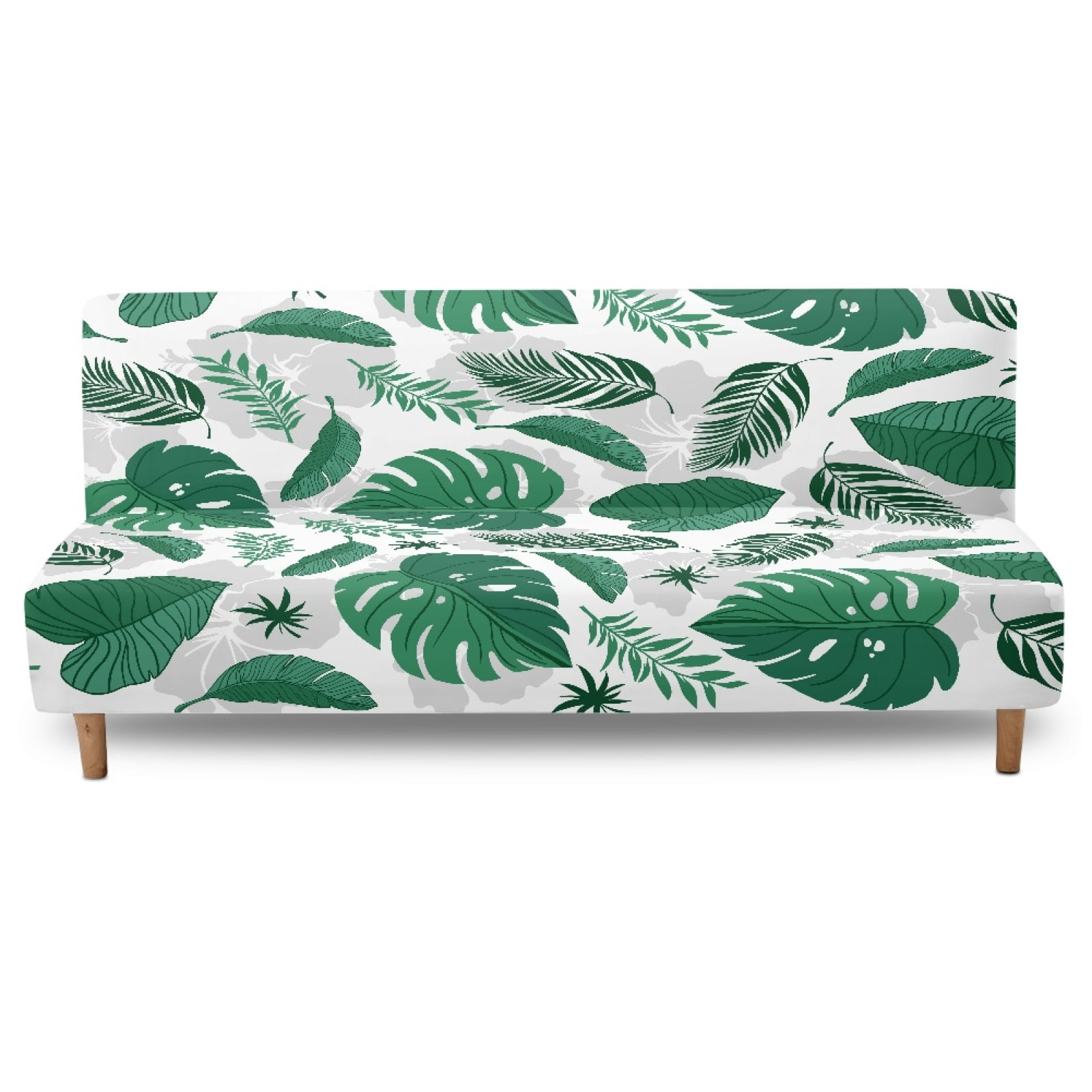 Xoenoiee Tropical Monstera Palm Leaves Pattern 3 Seat Armless Sofa Bed ...