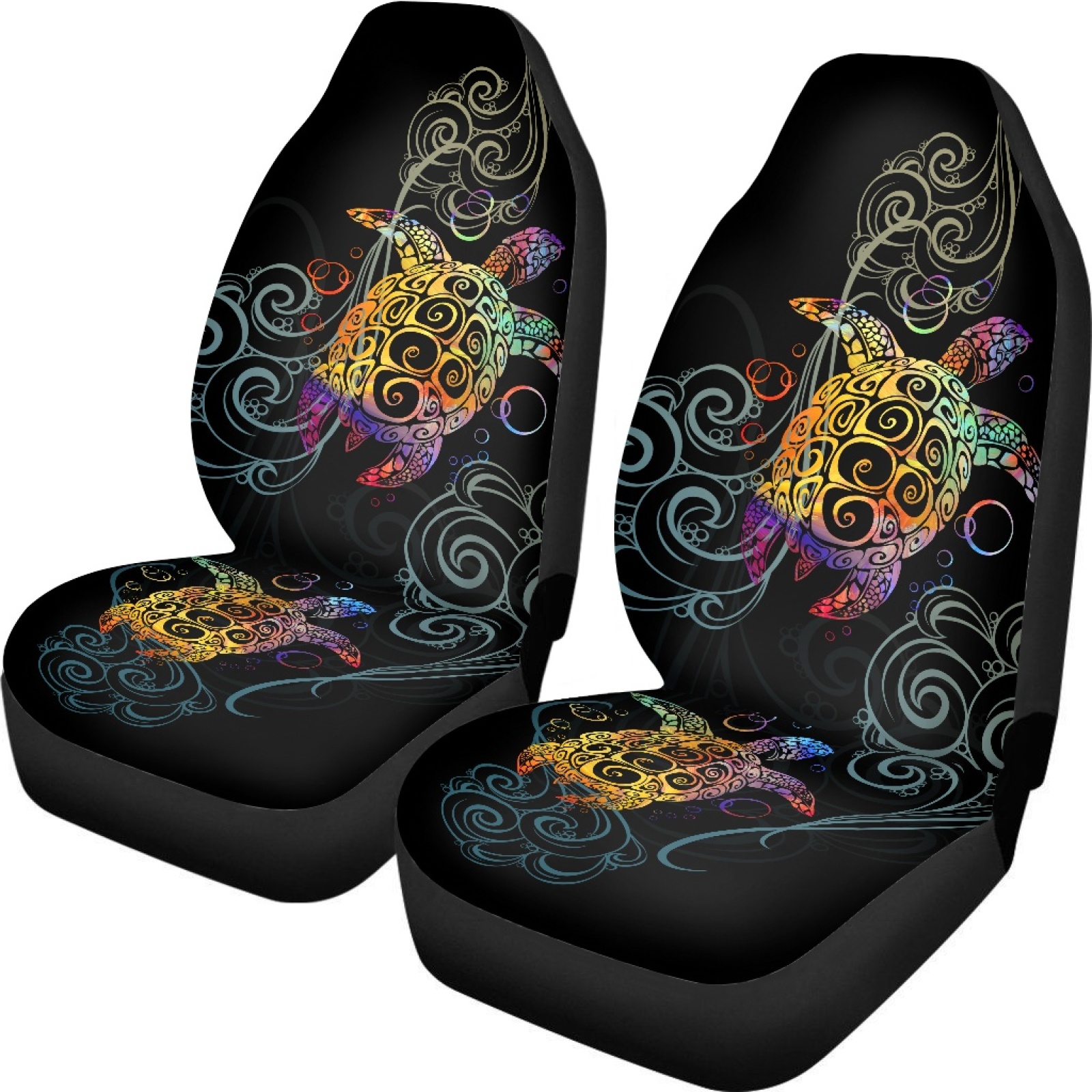Xoenoiee Turtle Flowers Pattern Auto Seat Cover Sets, Car Accessories ...