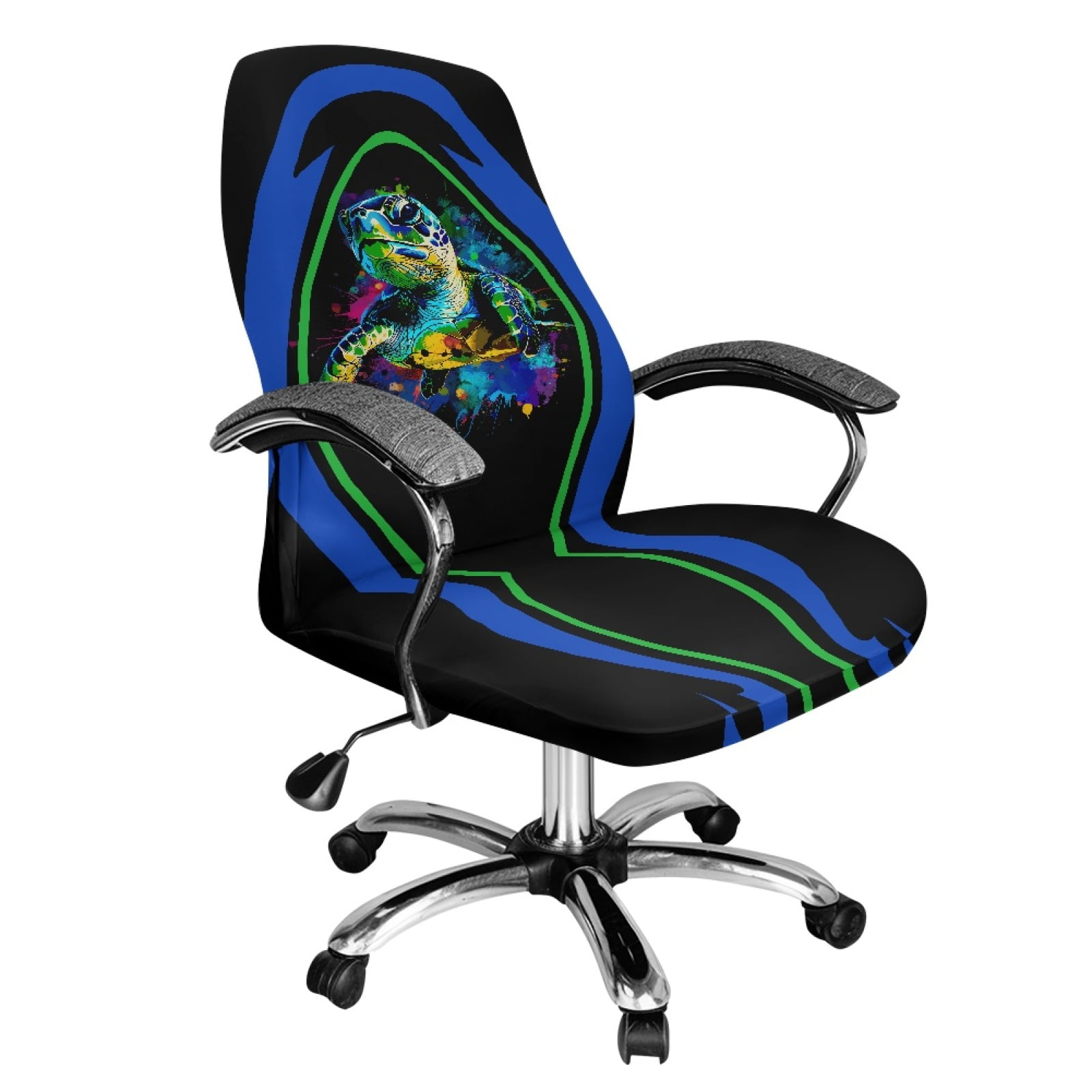 Xoenoiee Turtle Paint Splatter Print Office Chair Covers Stretch ...