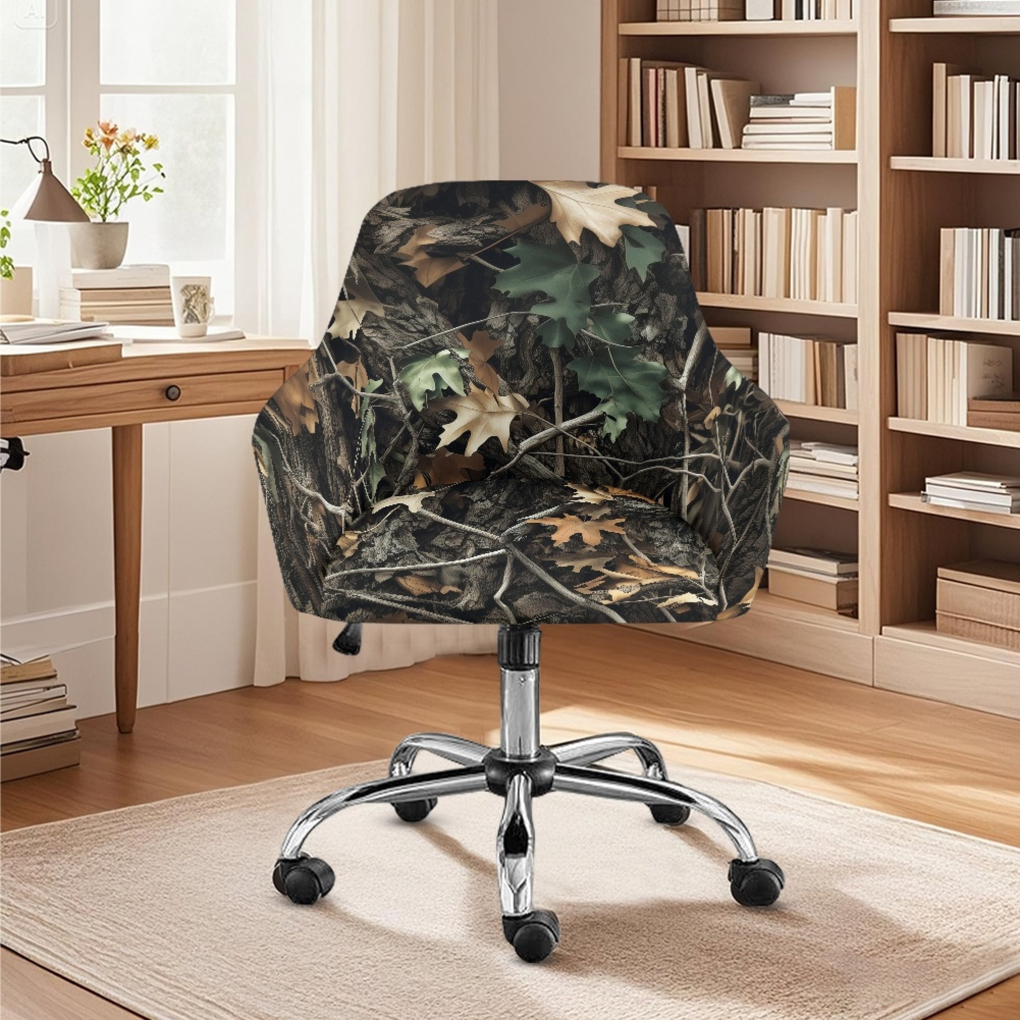 Xoenoiee Vintage Forest Camo Pattern Office Arm Chair Cover Swivel ...