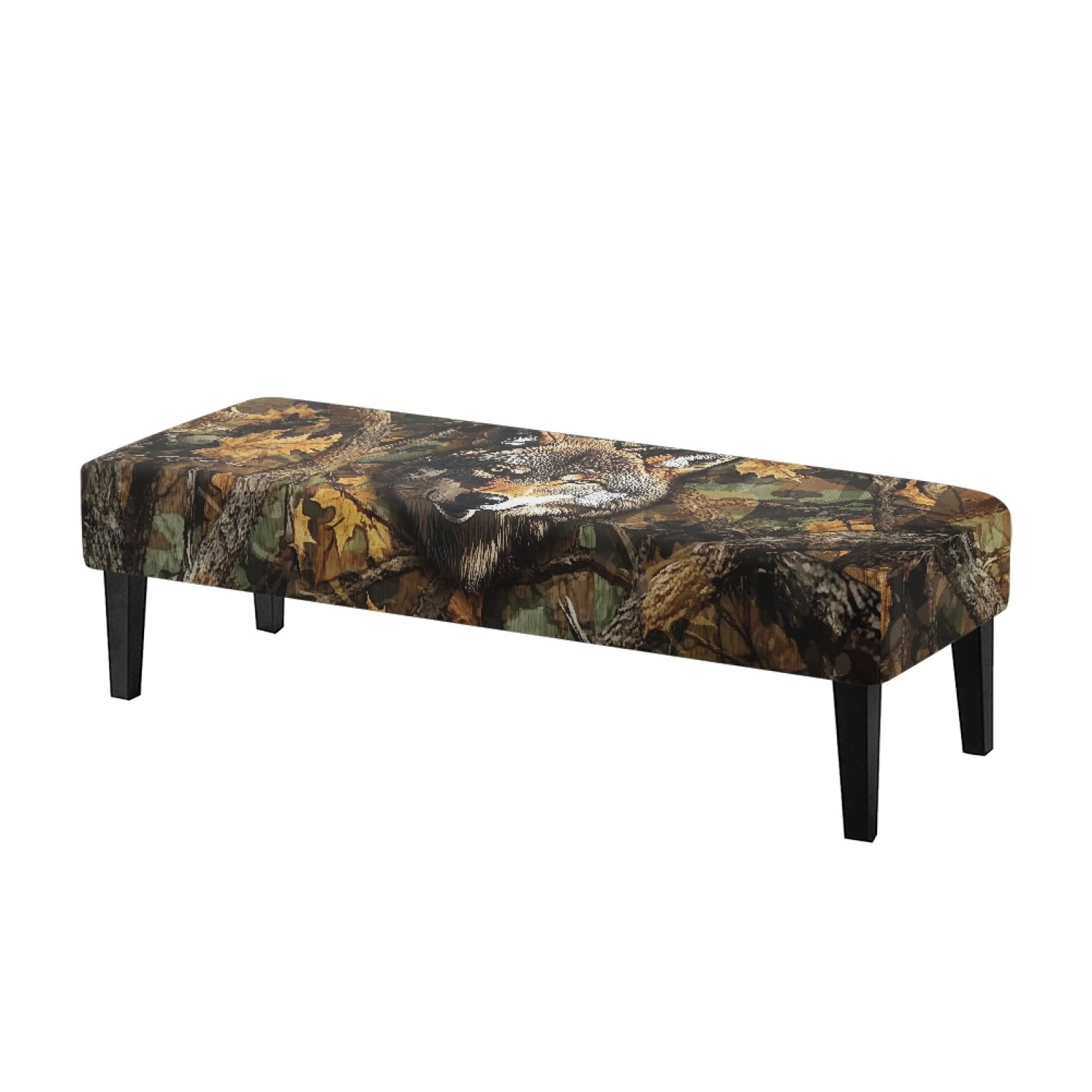 Xoenoiee Wolf Hunting Camo Pattern Dining Bench Cover Stretch Velvet ...