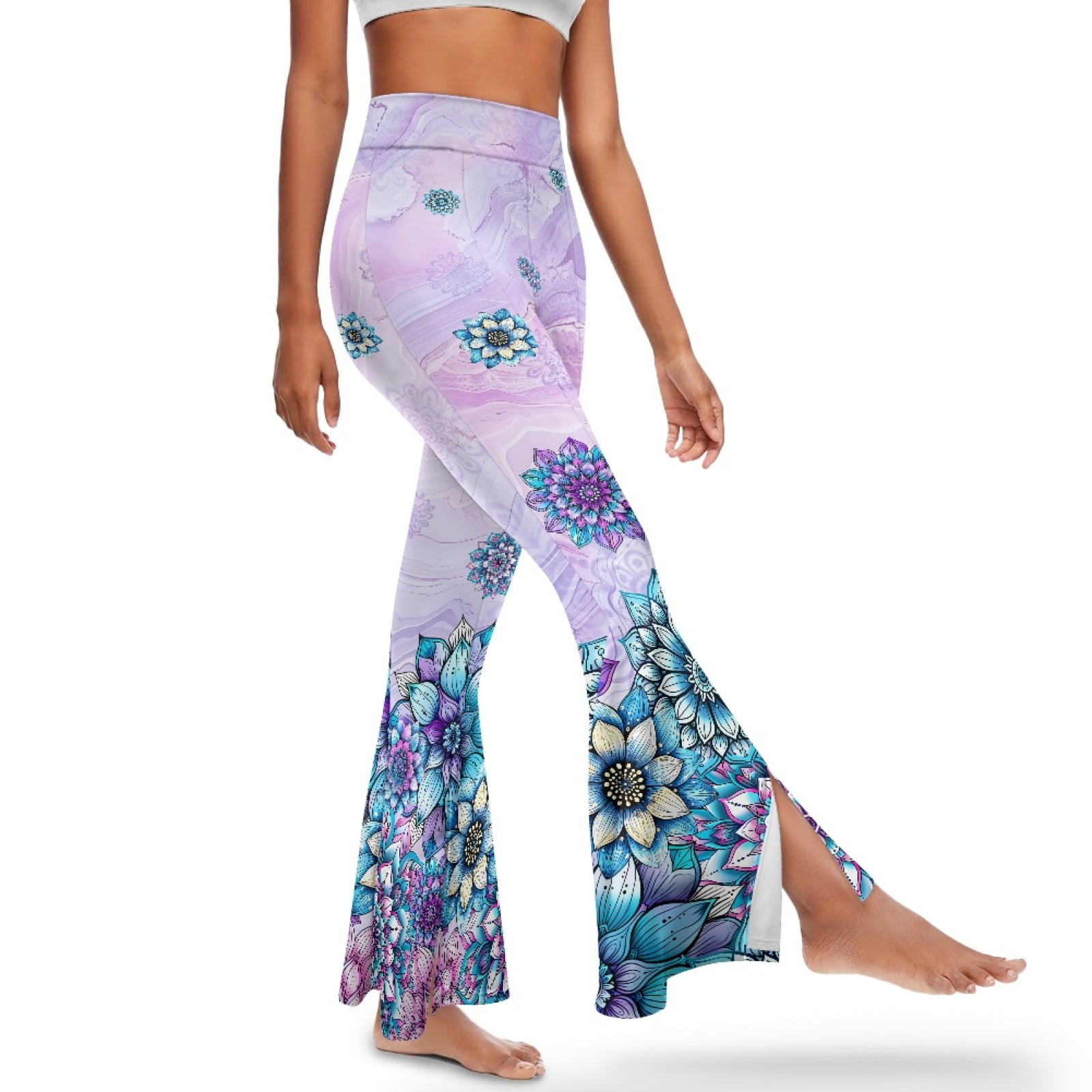Xoenoiee Women's Flared Leggings High Waisted Workout Pants Soft Flared ...