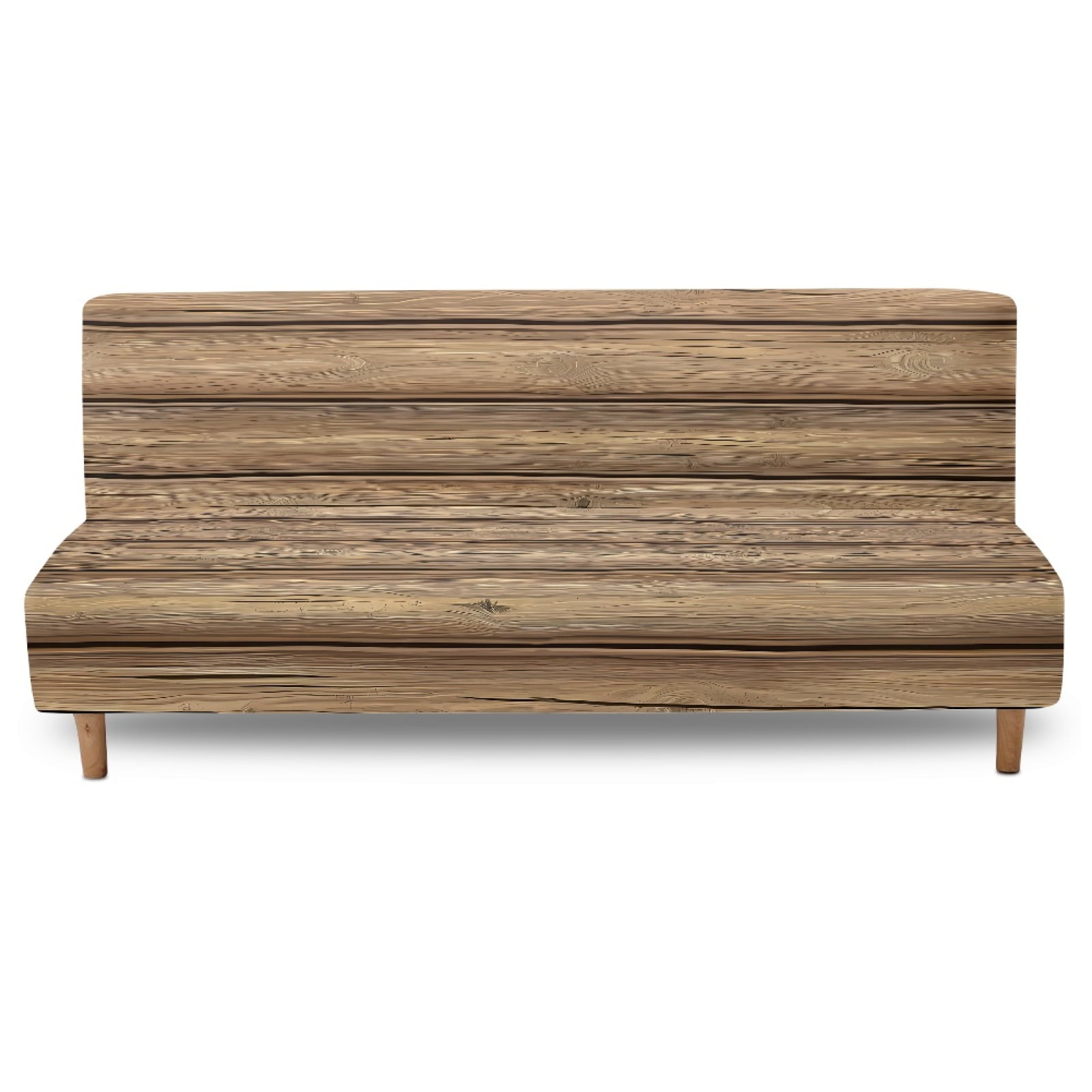 Xoenoiee Wood Grain Pattern Futon Cover for Armless Sofa Bed, Leakproof ...