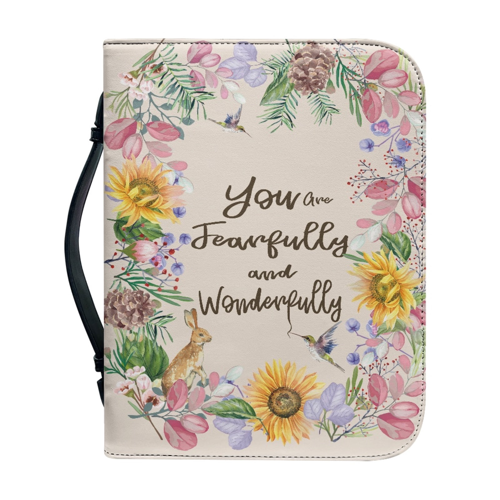 Xoenoiee You are Fearfully and Wonderfully Sunflower Pattern Faux ...