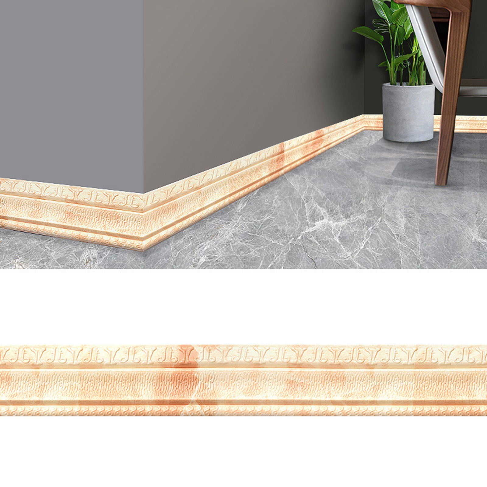 Xoiie Flexible Baseboard Molding Trim, Flexible Foam Crown Molding ...