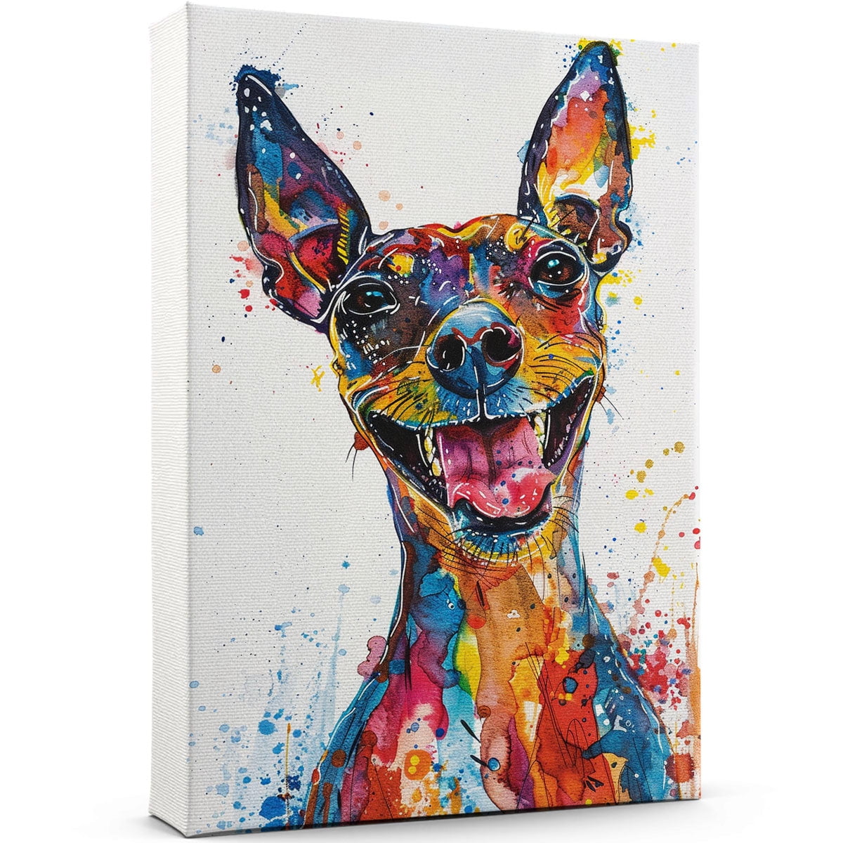 Xoloitzcuintli Canvas Wall Art, Modern Cute Colorful Xoloitzcuintli ...