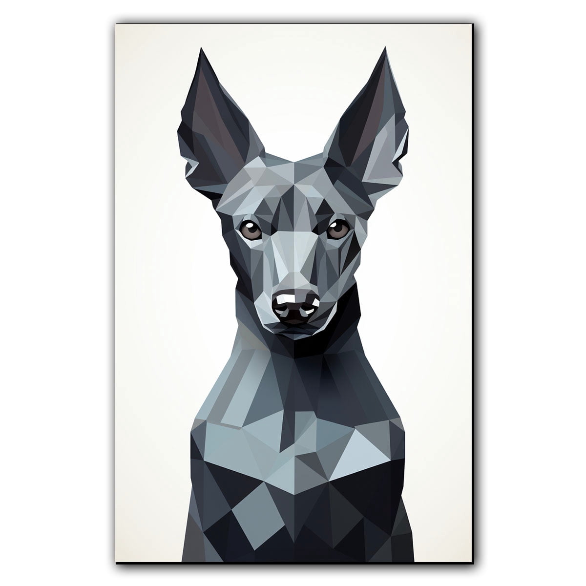 Xoloitzcuintli Dog Art Canvas, Pet Wall, Polygon Art Print on Canvas ...