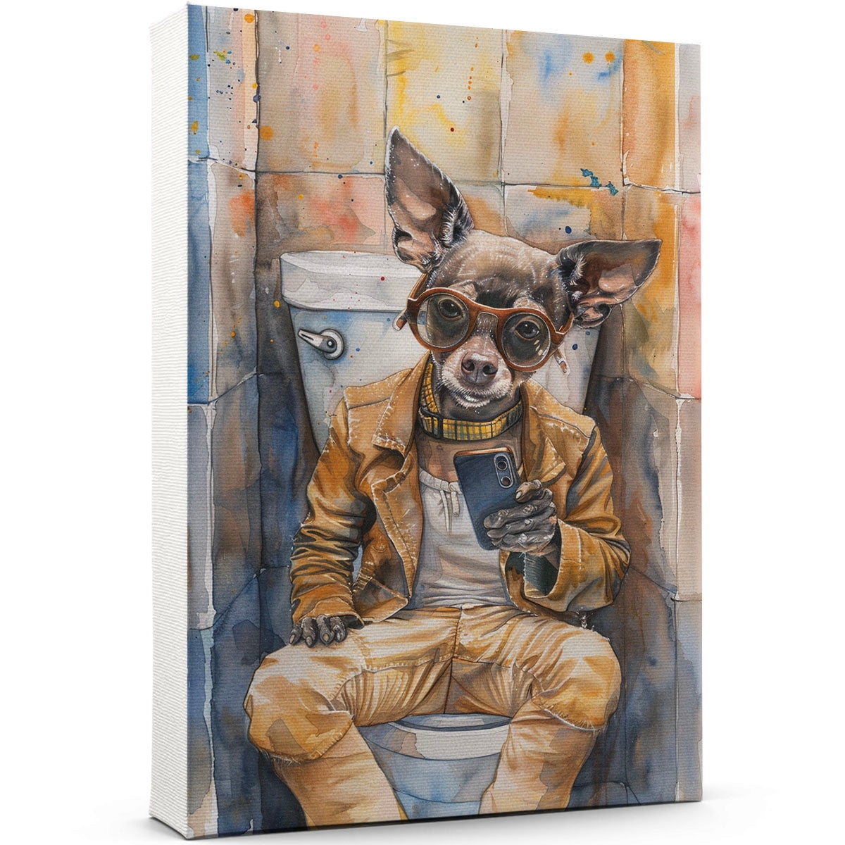 Xoloitzcuintli Dog Bathroom Decor Canvas - Xoloitzcuintli Dog Canvas ...